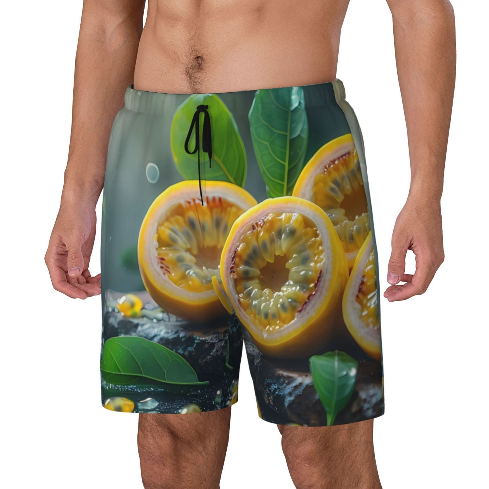 Fuzoiu Fresh Passion Fruit Still Life Print Men's Swim Shorts,Quick-Dry ...