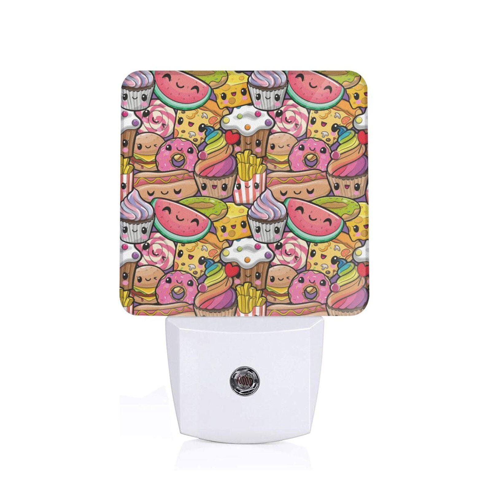 Fuzoiu Fruit-Flavored Ice-Cream Print Dusk to Dawn LED Night Light with ...