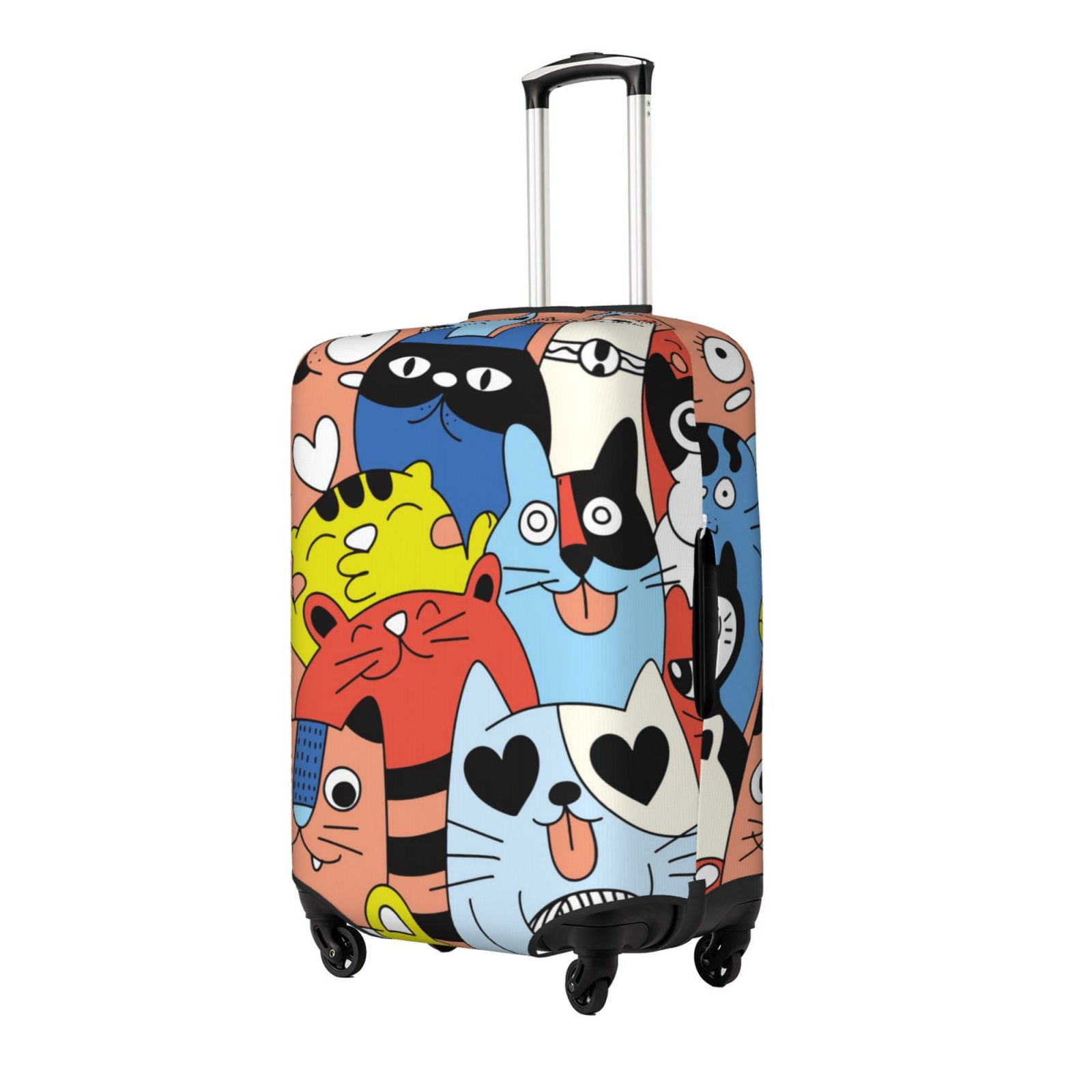 Fuzoiu Funny Cats Print Suitcase Cover,Washable Luggage Covers for ...