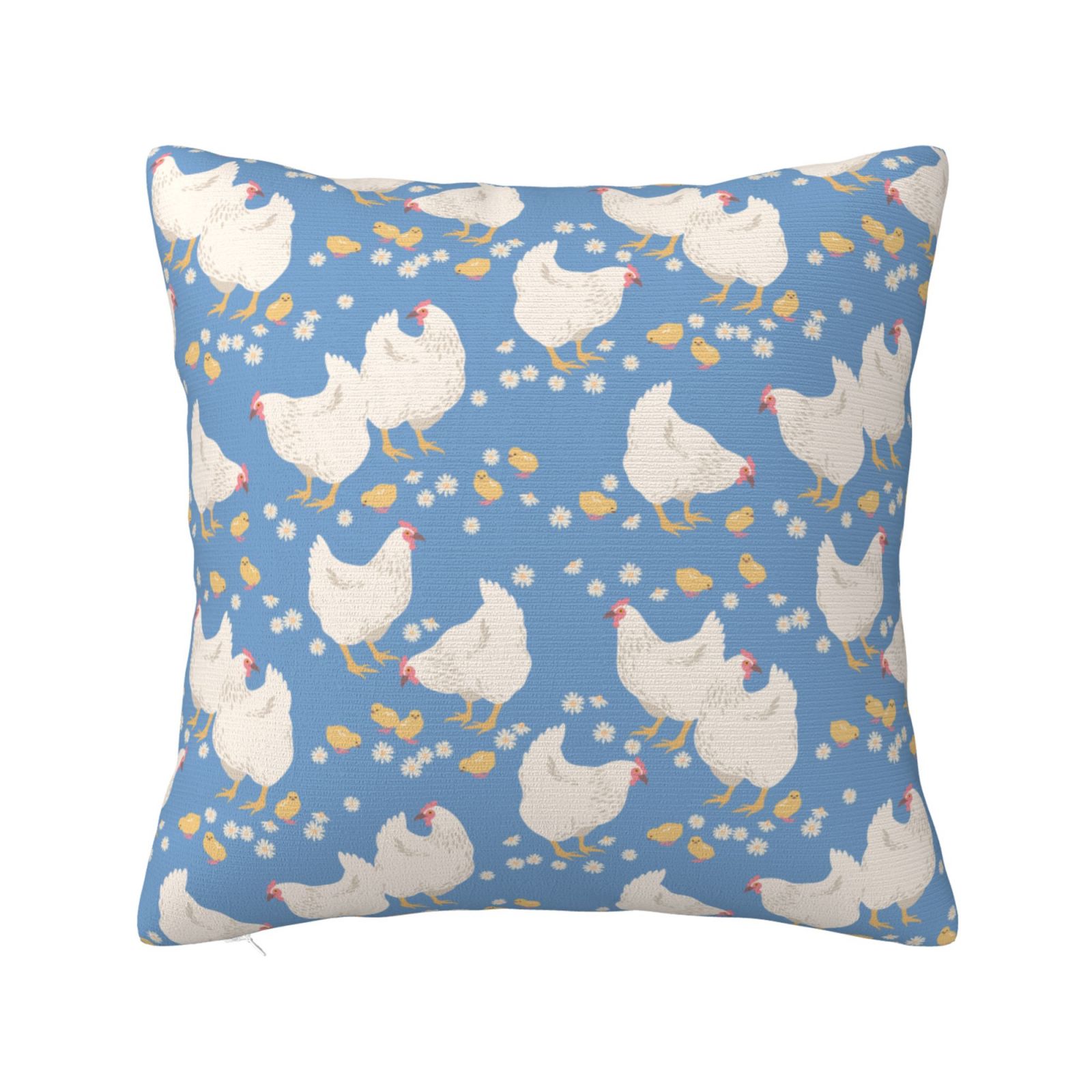 Fuzoiu Funny Chicken Print Square Pillow Cover,Hidden Zipper Design ...