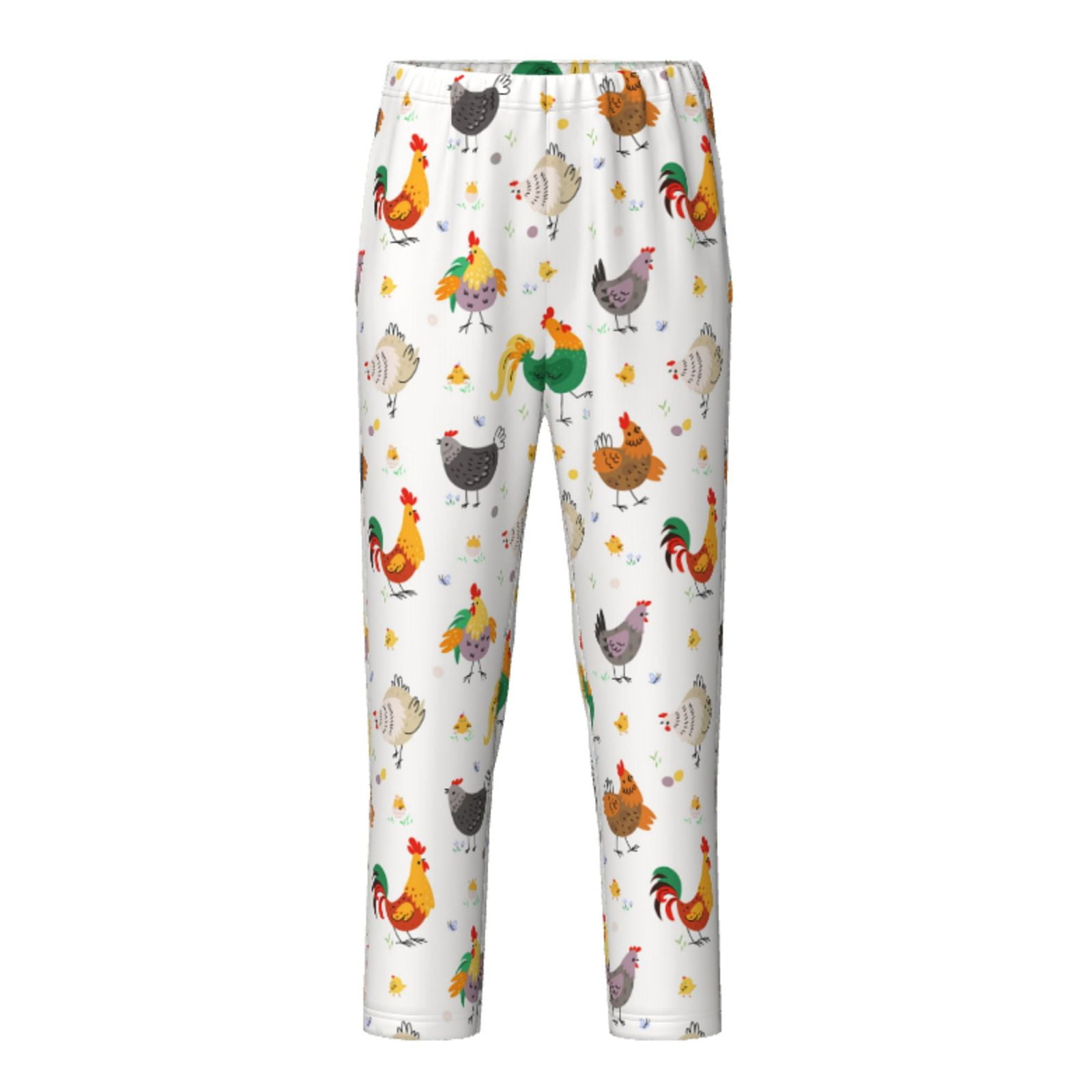 Fuzoiu Funny Chicken Print Teenagers' Pajama Pants,Lounge Pants with 2 ...