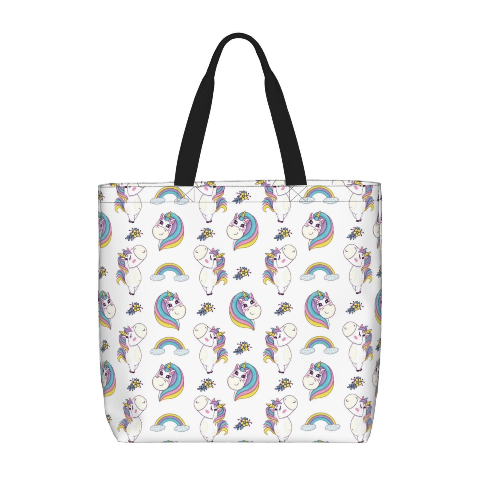 Fuzoiu Funny Kawaii Unicorns Dancing Print Durable Tote Bag,Shoulder ...
