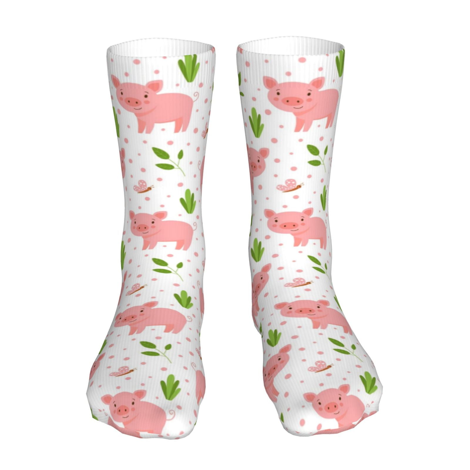 Fuzoiu Funny Little Pigs Print Crew Socks,Casual Athletic Gym ...