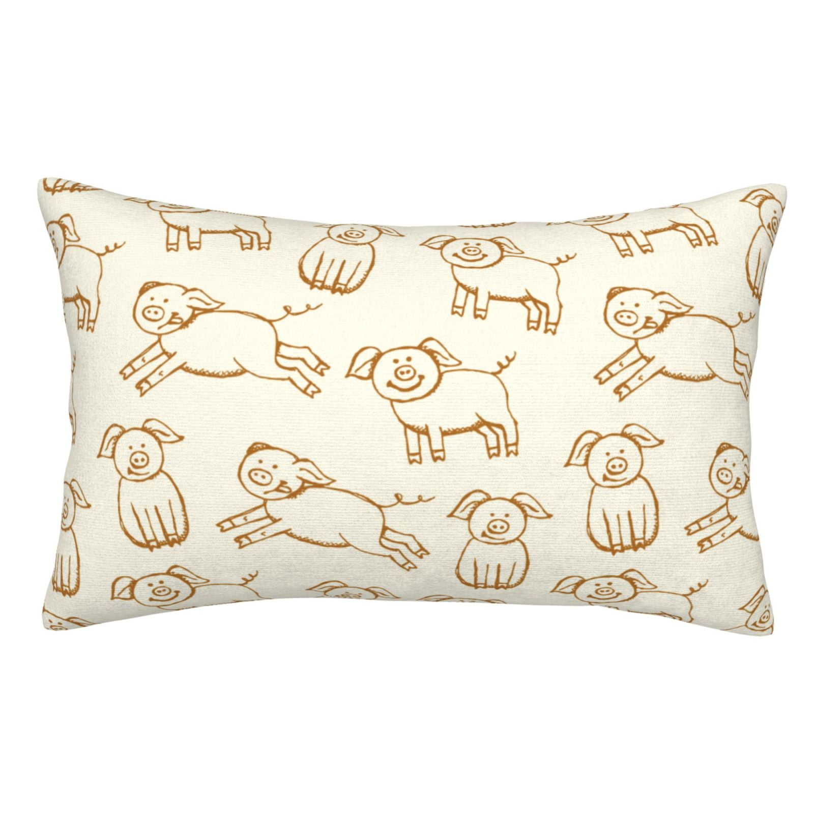 Fuzoiu Funny Pigs Print Pillow Case with Hidden Zipper,Pillow Covers ...