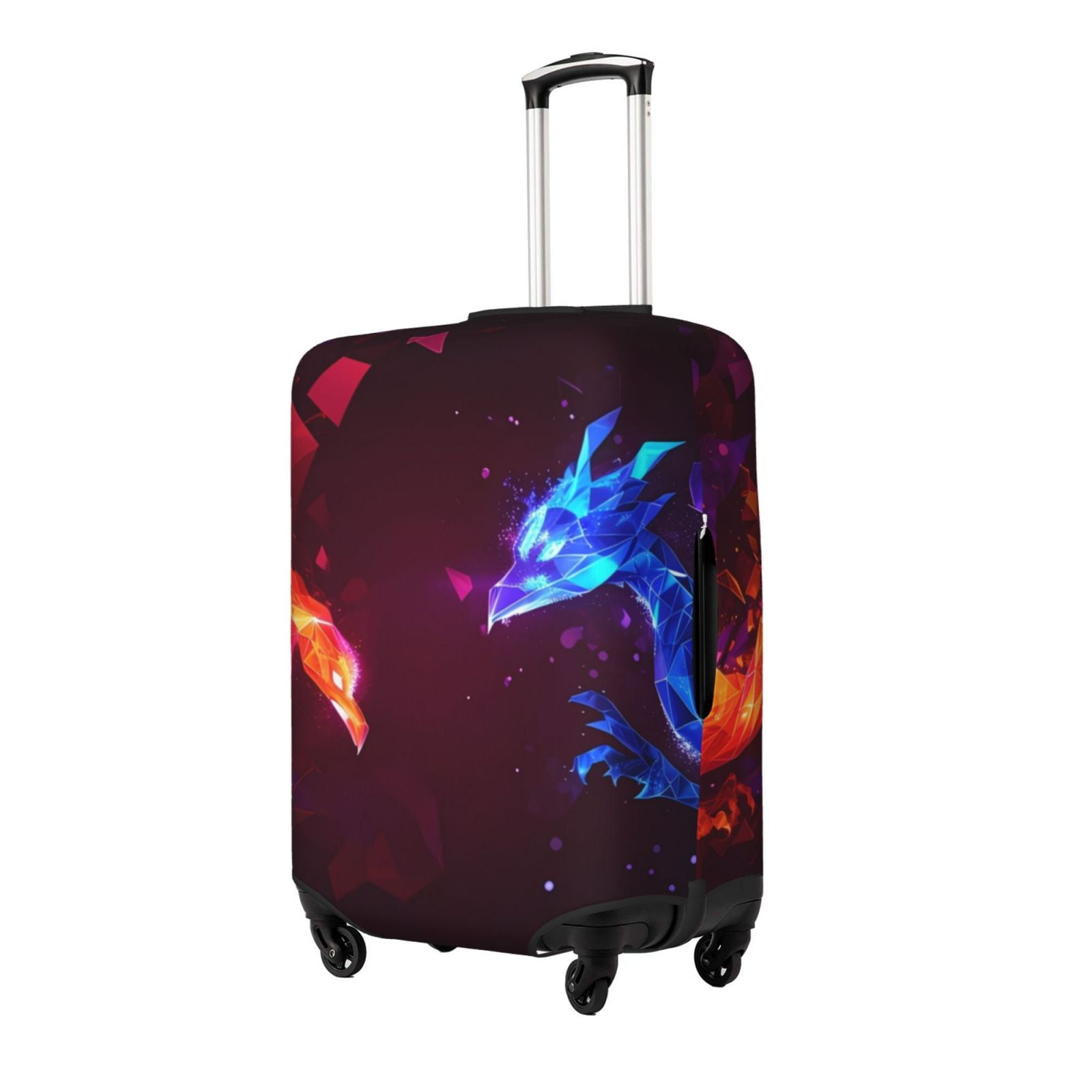 Fuzoiu Futuristic Red And Blue Bird Print Suitcase Cover,Washable ...