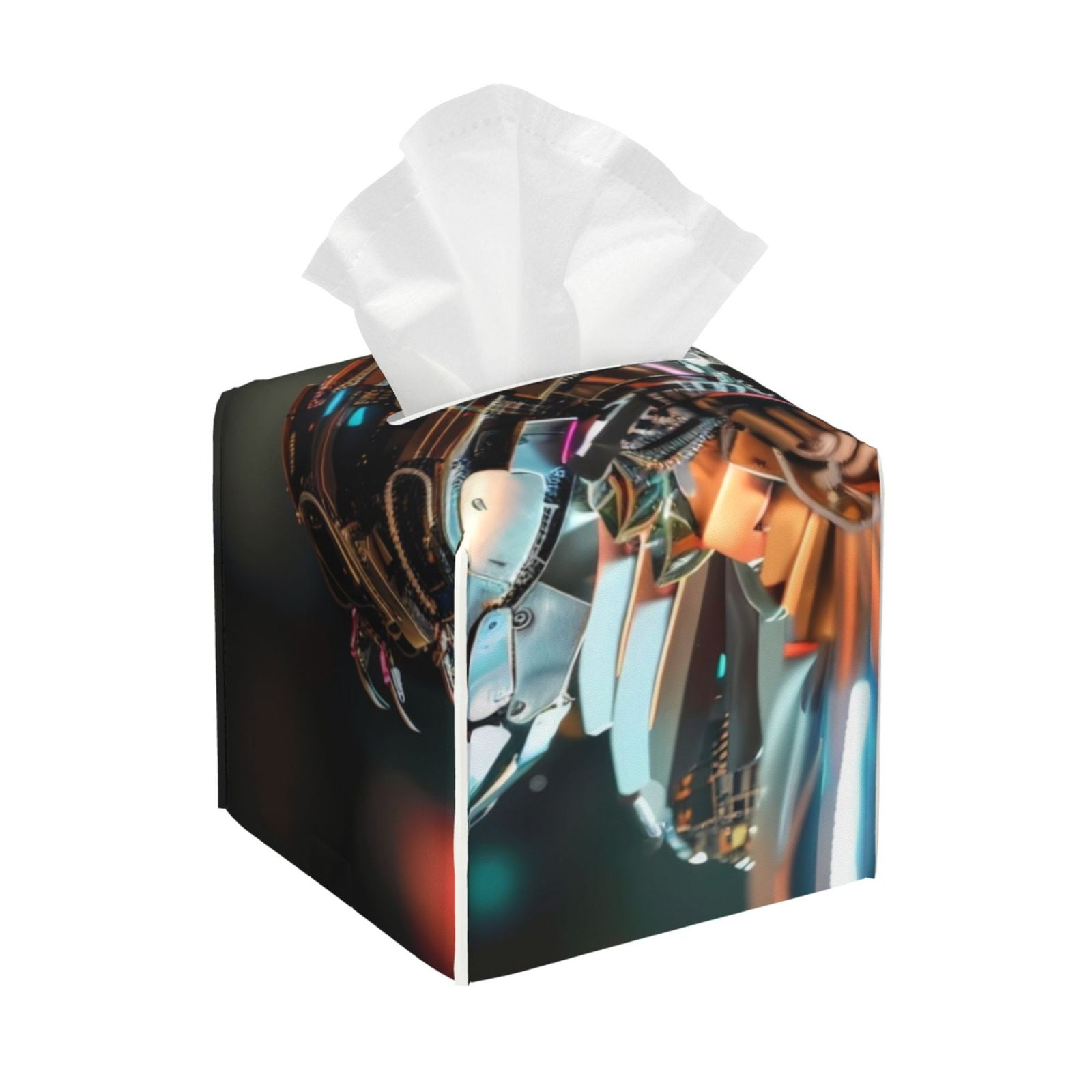 Fuzoiu Futuristic Robot Hummingbird Print Tissue Box Cover Holder ...
