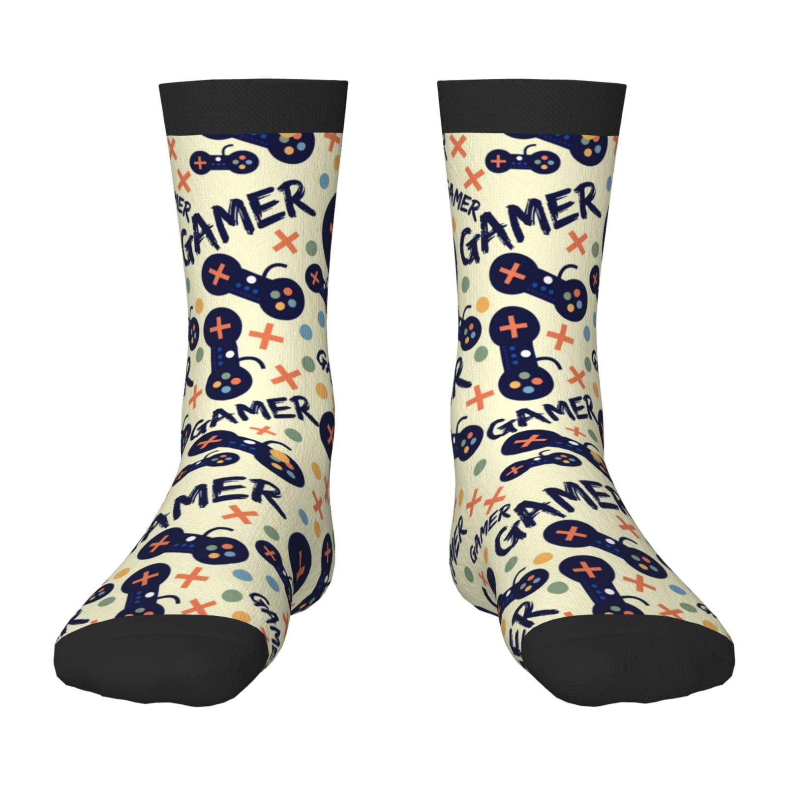 Fuzoiu Game Controller Print Kids Socks For Boys Girls,Grip Crew Socks with Non Slip,Lightweight ...