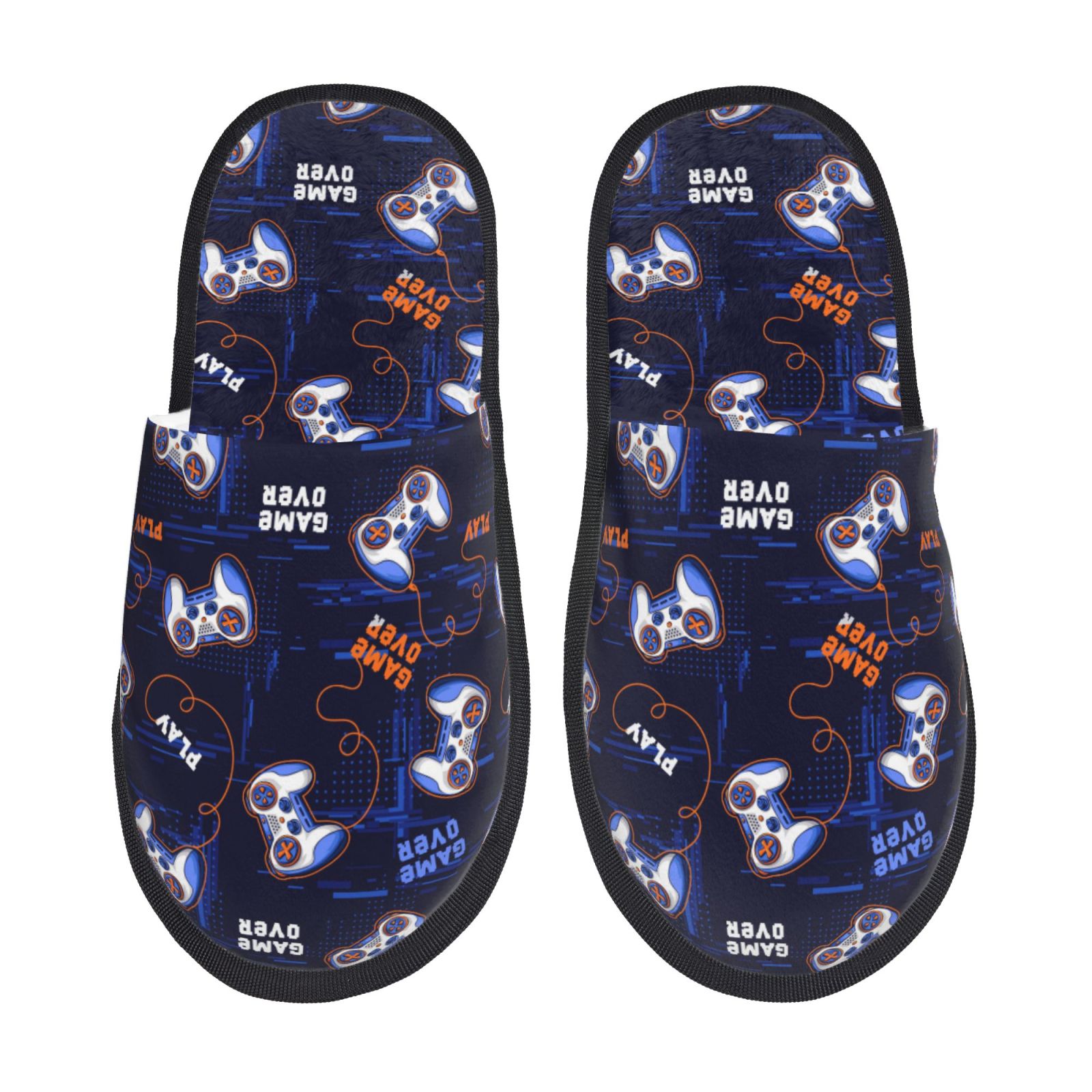 Fuzoiu Game Pads Print Unisex Furry Slippers,Plush Indoor Shoes,Trendy ...