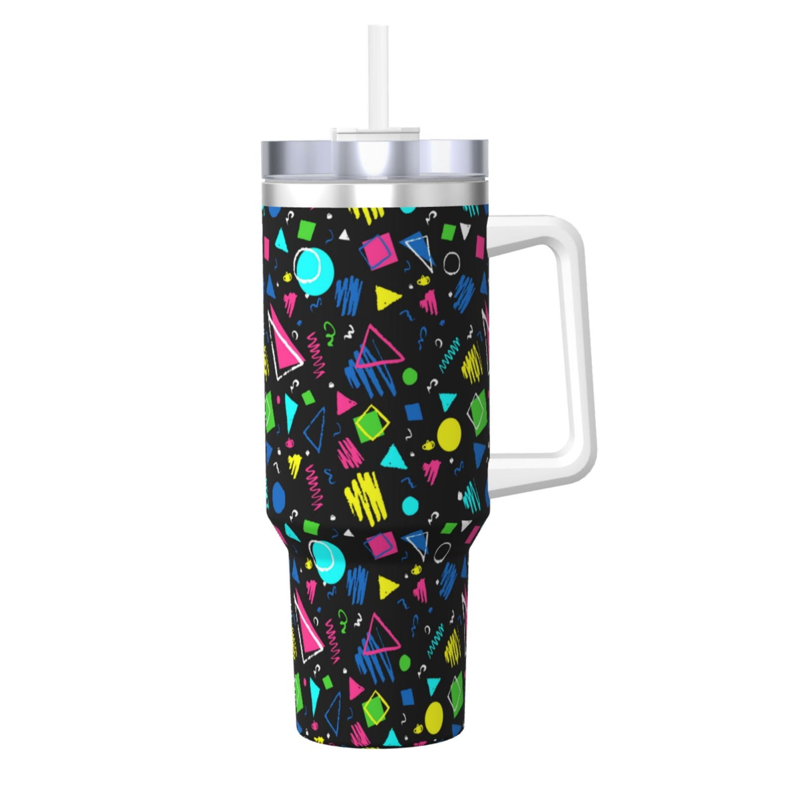 Fuzoiu Geometric 1980s Styled Print 40OZ Ice Bully Stainless Steel ...