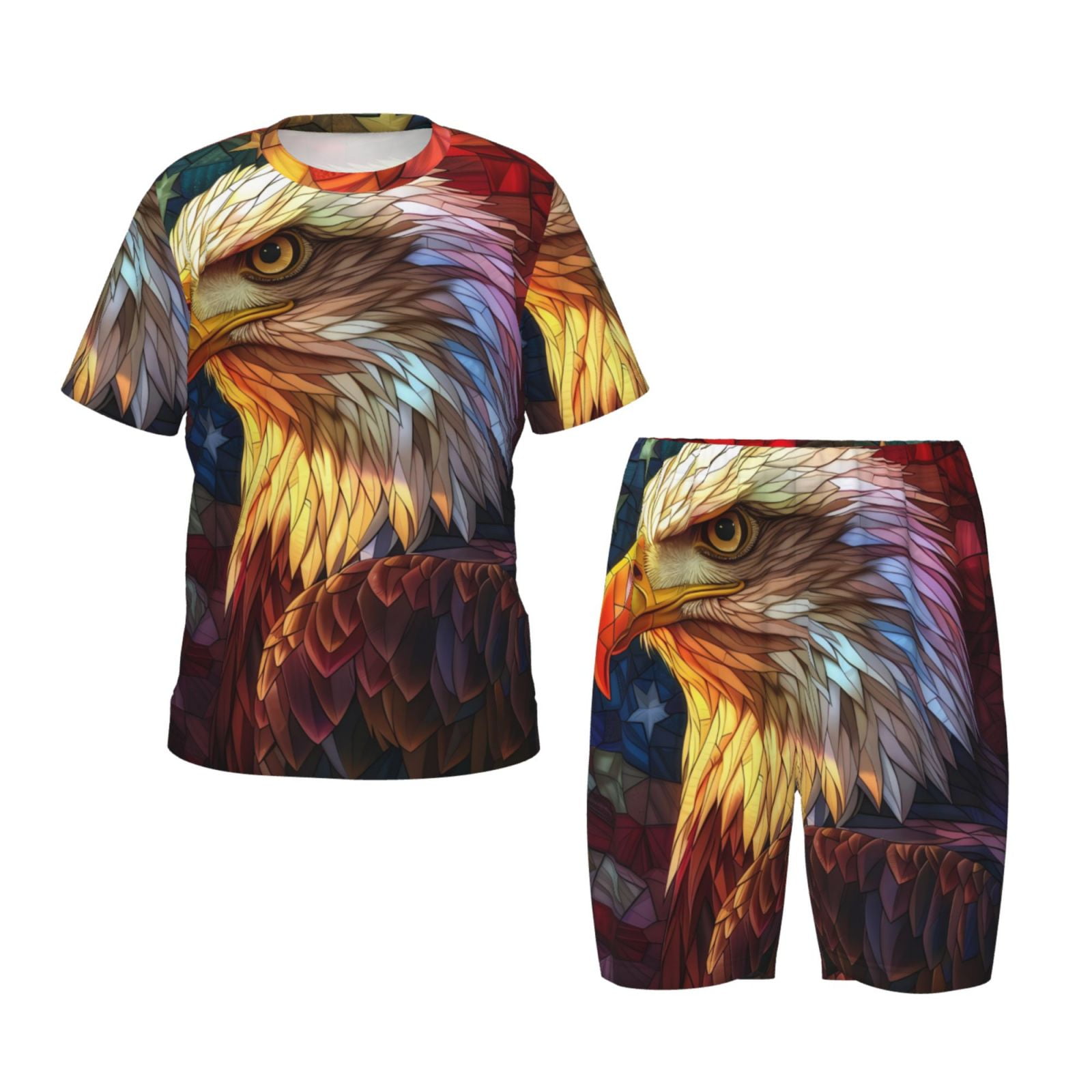 Fuzoiu Geometric American Bald Eagle Print Boys Girls Pjs Sleepwear,2 ...
