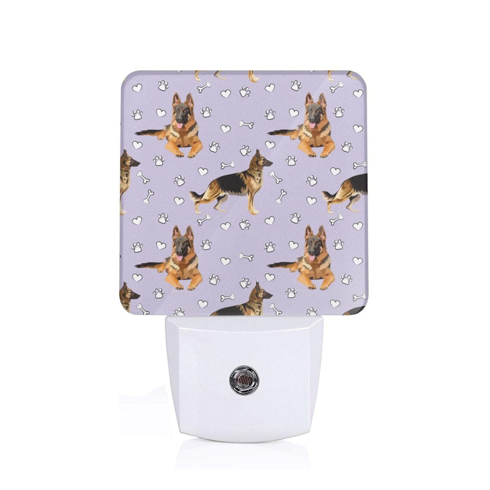 Fuzoiu German Shepherd Dog Print Dusk to Dawn LED Night Light with ...