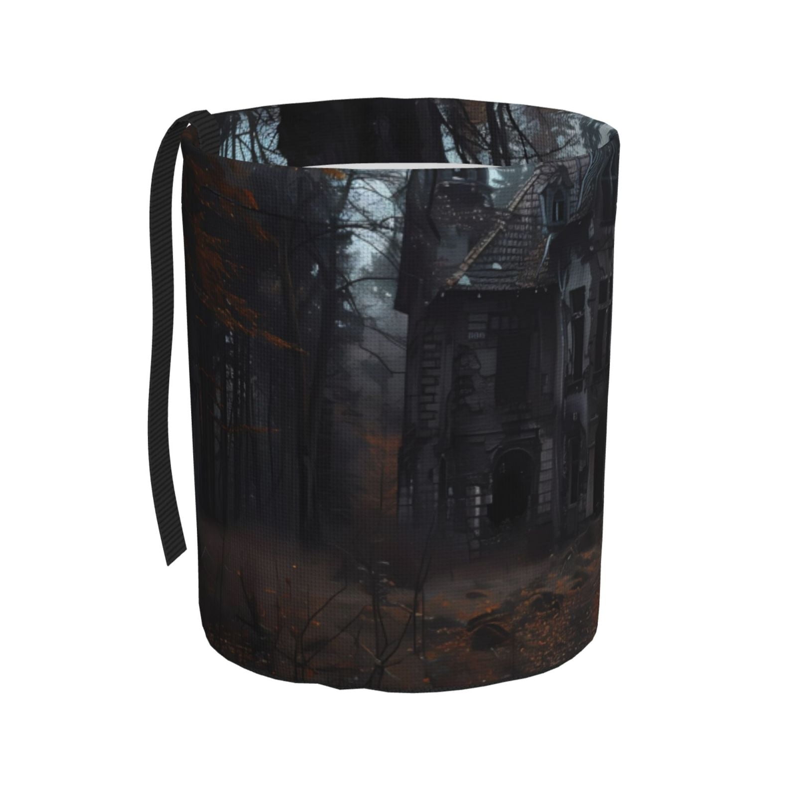 Fuzoiu Gloomy Mansion Forest Scene Print Car Trash Can,Leakproof Car ...