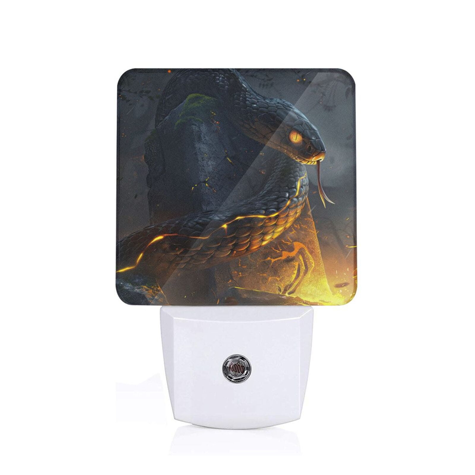Fuzoiu Glowing Snake Dark Forest Print Dusk to Dawn LED Night Light ...