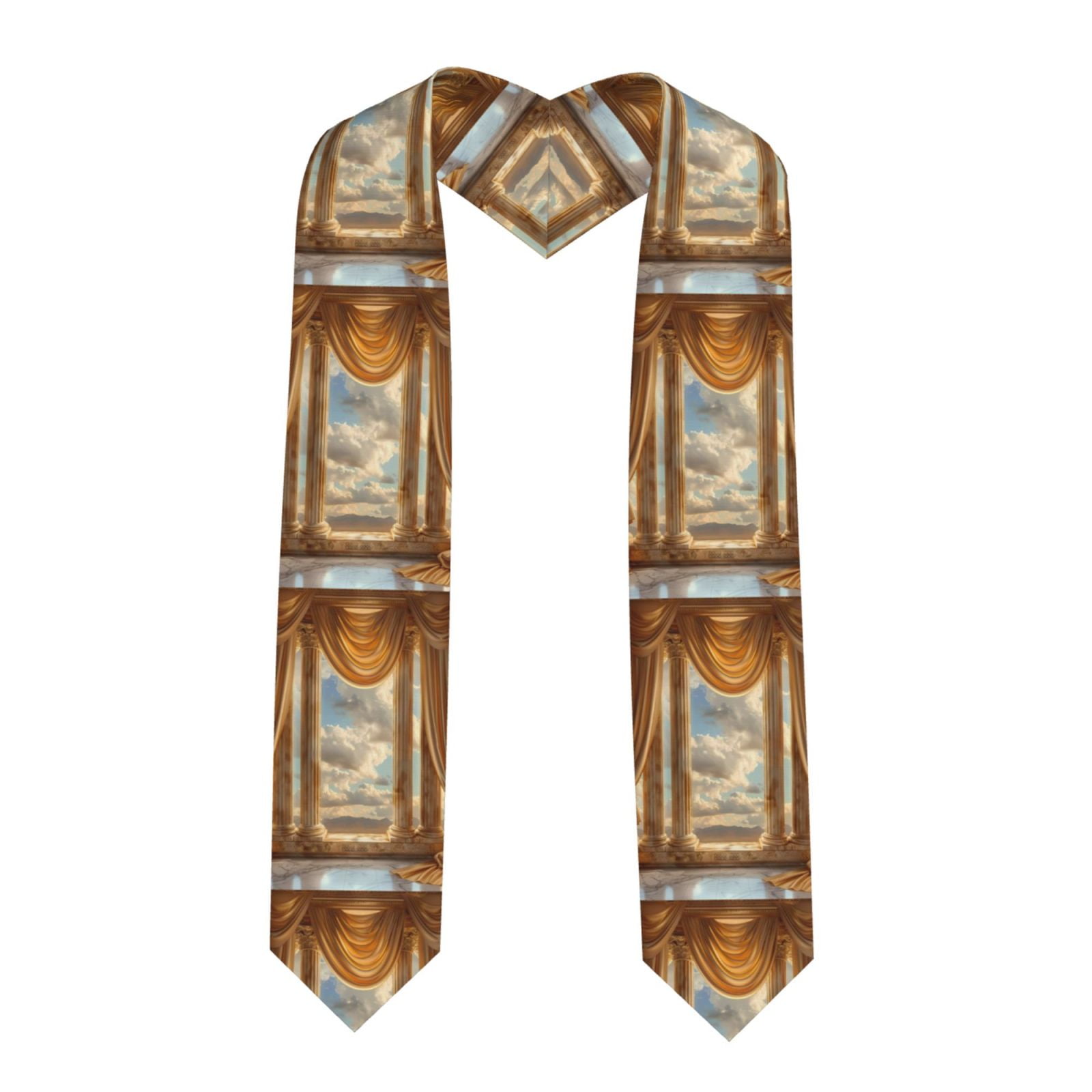 Fuzoiu Golden Drapes Pillars Clouds Print Graduation Sash,Graduation ...