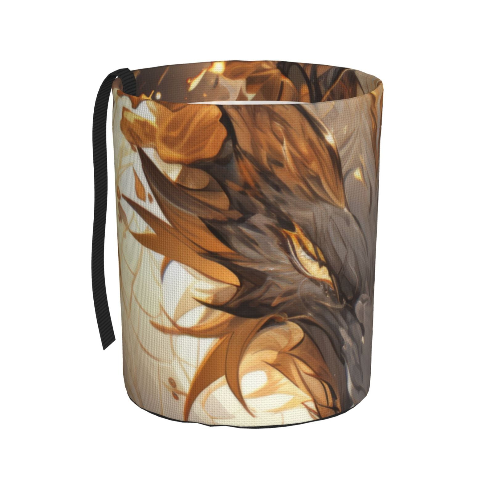 Fuzoiu Golden Horned White Dragon Print Car Trash Can,Leakproof Car Trash Can,Hanging Garbage ...