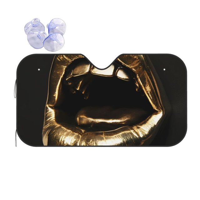 Fuzoiu Golden Lips Modern Sculpture Print Car Windshield Sun Shade ...