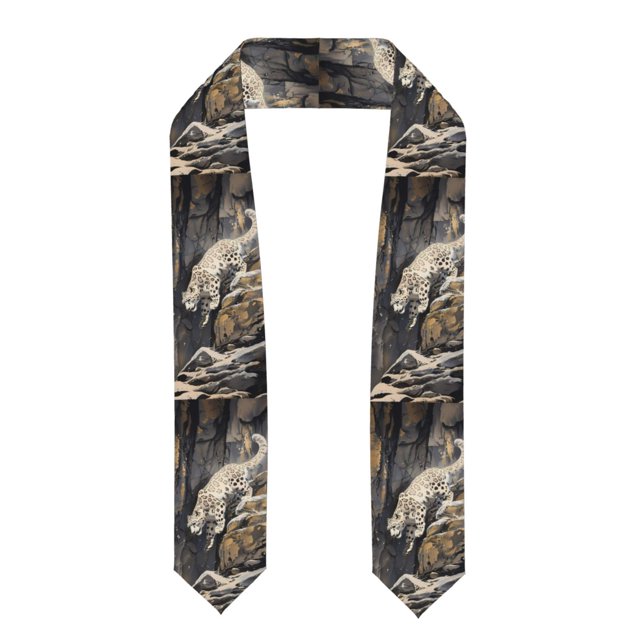 Fuzoiu Graceful Snow Leopard Print Graduation Sash,Graduation Stole ...