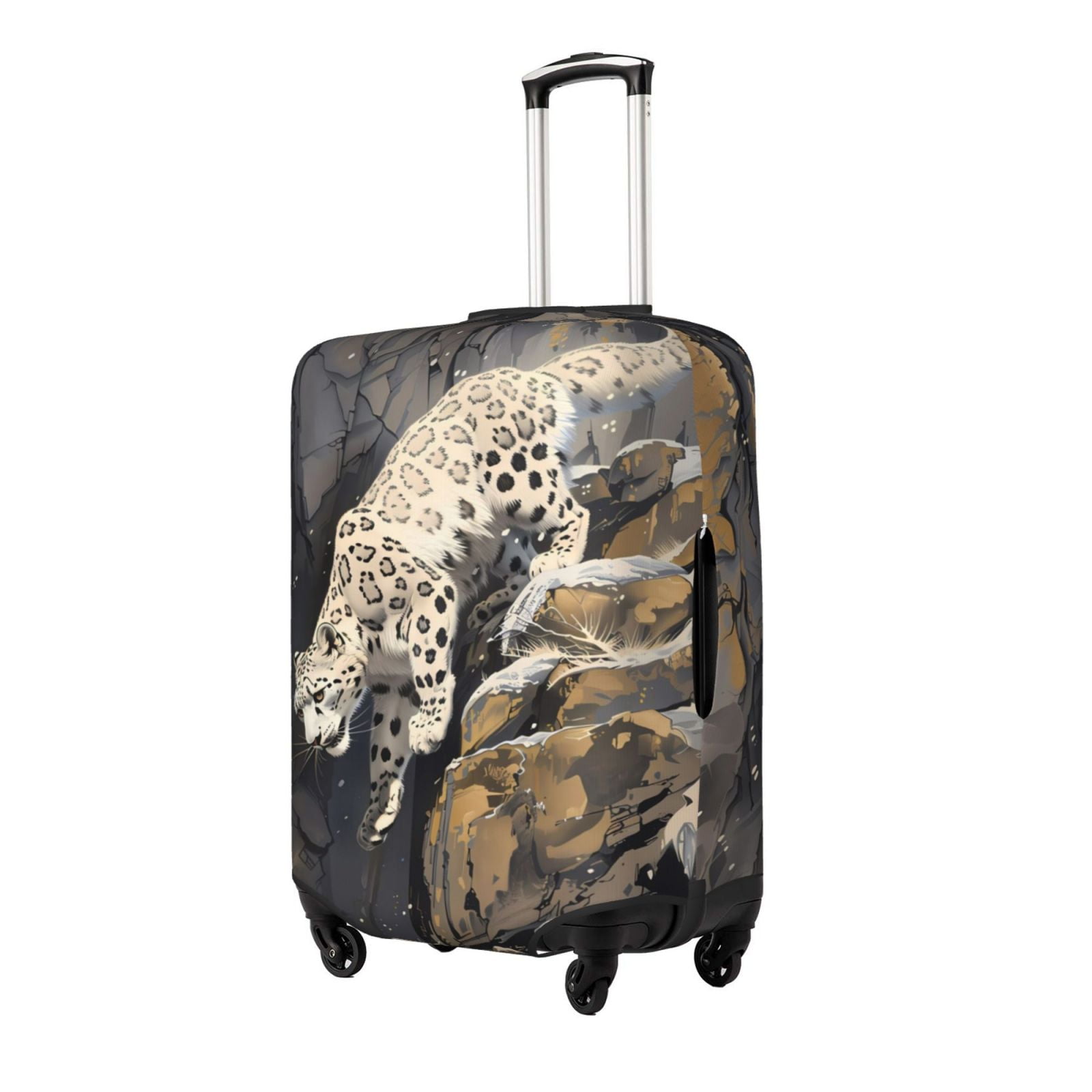 Fuzoiu Graceful Snow Leopard Print Suitcase Cover,Washable Luggage ...
