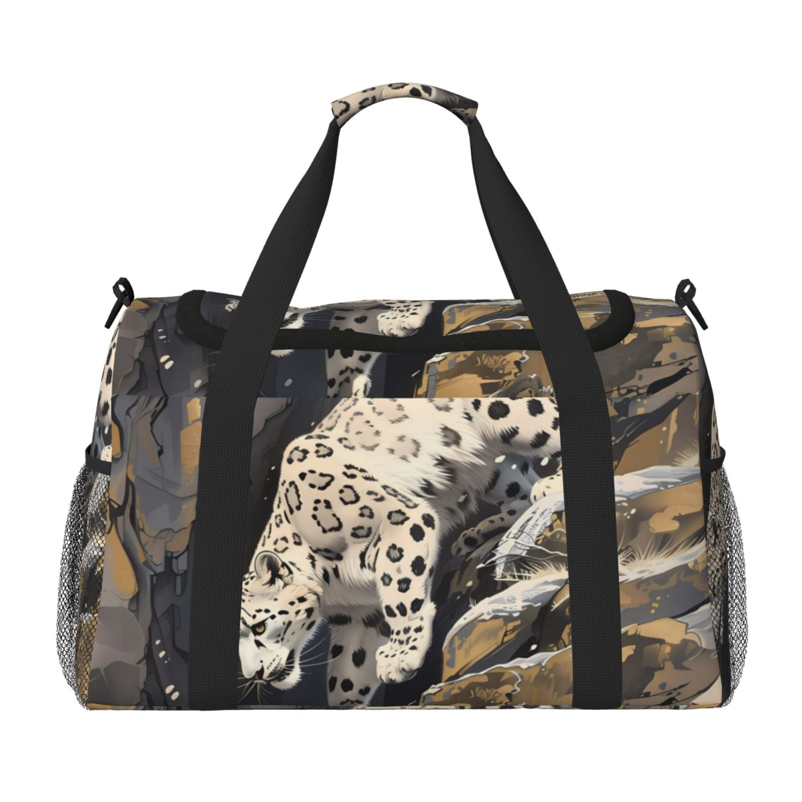 Fuzoiu Graceful Snow Leopard Print Travel Duffle Bag,Carry On Tote Bags ...