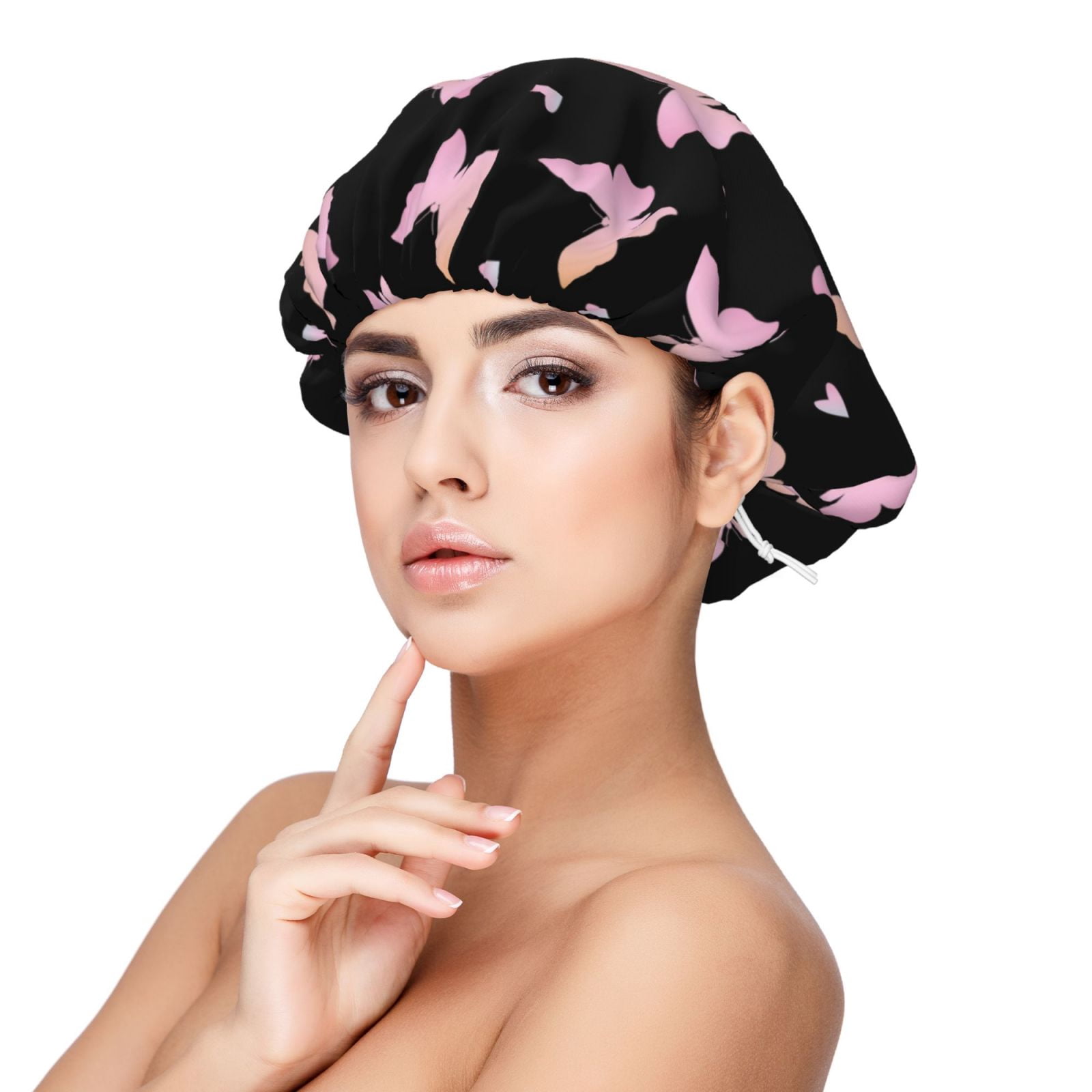 Fuzoiu Gradient Butterfly Print Adult’s Satin Sleeping Cap,Satin Bonnet ...