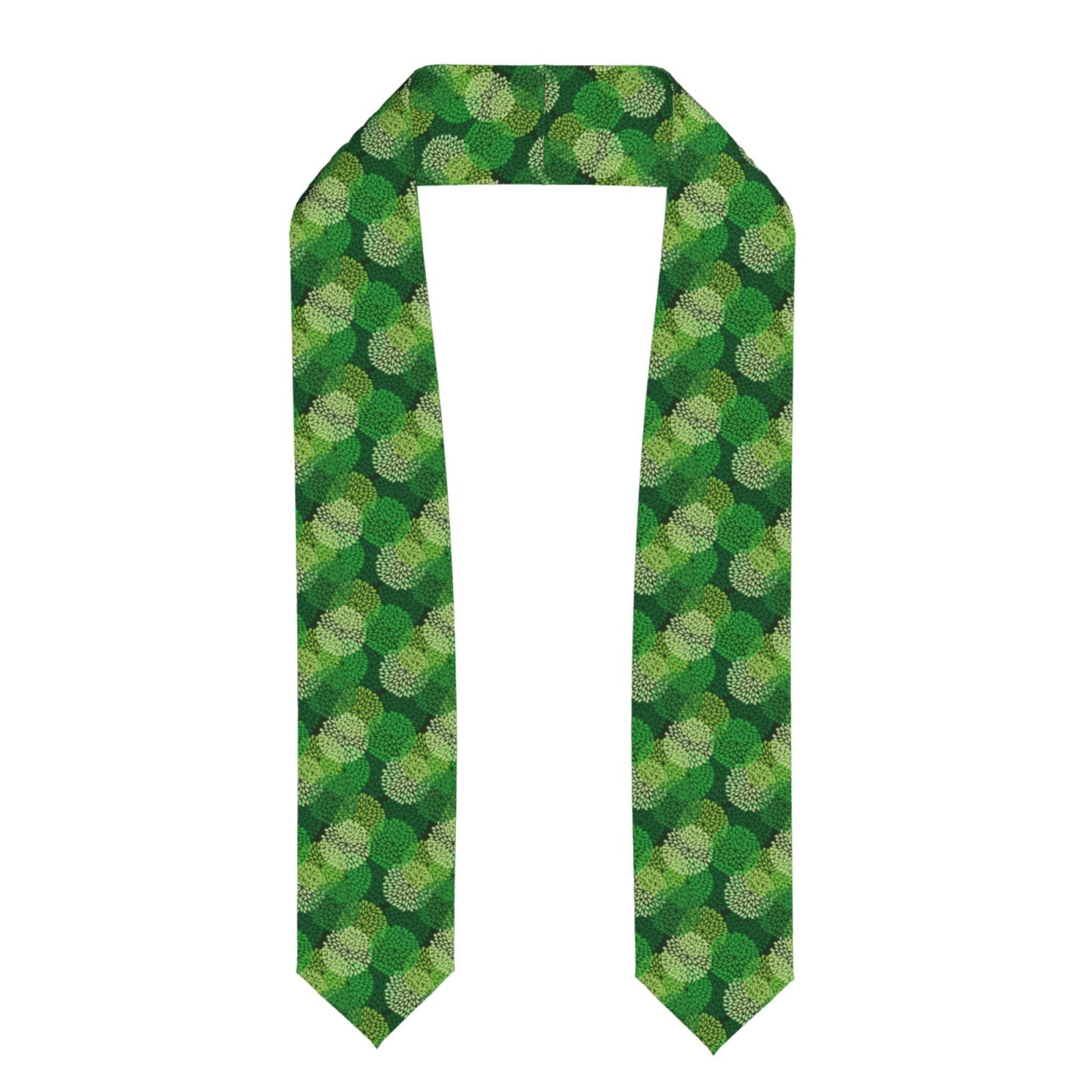 Fuzoiu Green Flower Print Graduation Sash,Graduation Stole,Unisex Adult ...