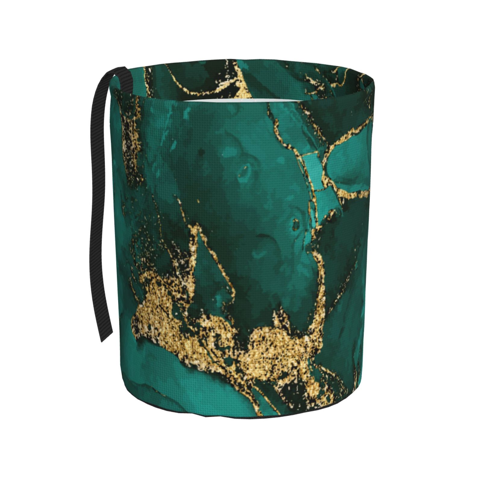 Fuzoiu Green Gold Glitter Print Car Trash Can,Leakproof Car Trash Can ...