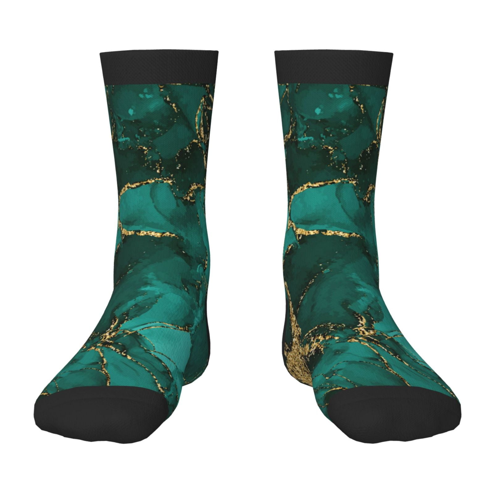 Fuzoiu Green Gold Glitter Print Kids Socks For Boys Girls,Grip Crew ...