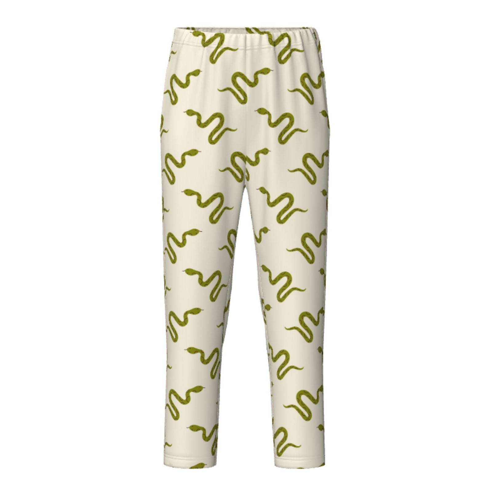 Fuzoiu Green Snake Print Teenagers' Pajama Pants,Lounge Pants with 2 ...