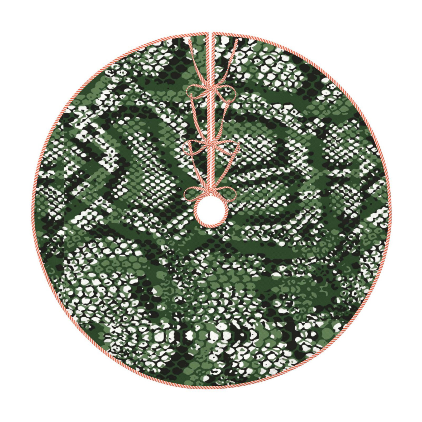 Fuzoiu Green Snakeskin Print Christmas Tree Skirt,Xmas Christmas ...
