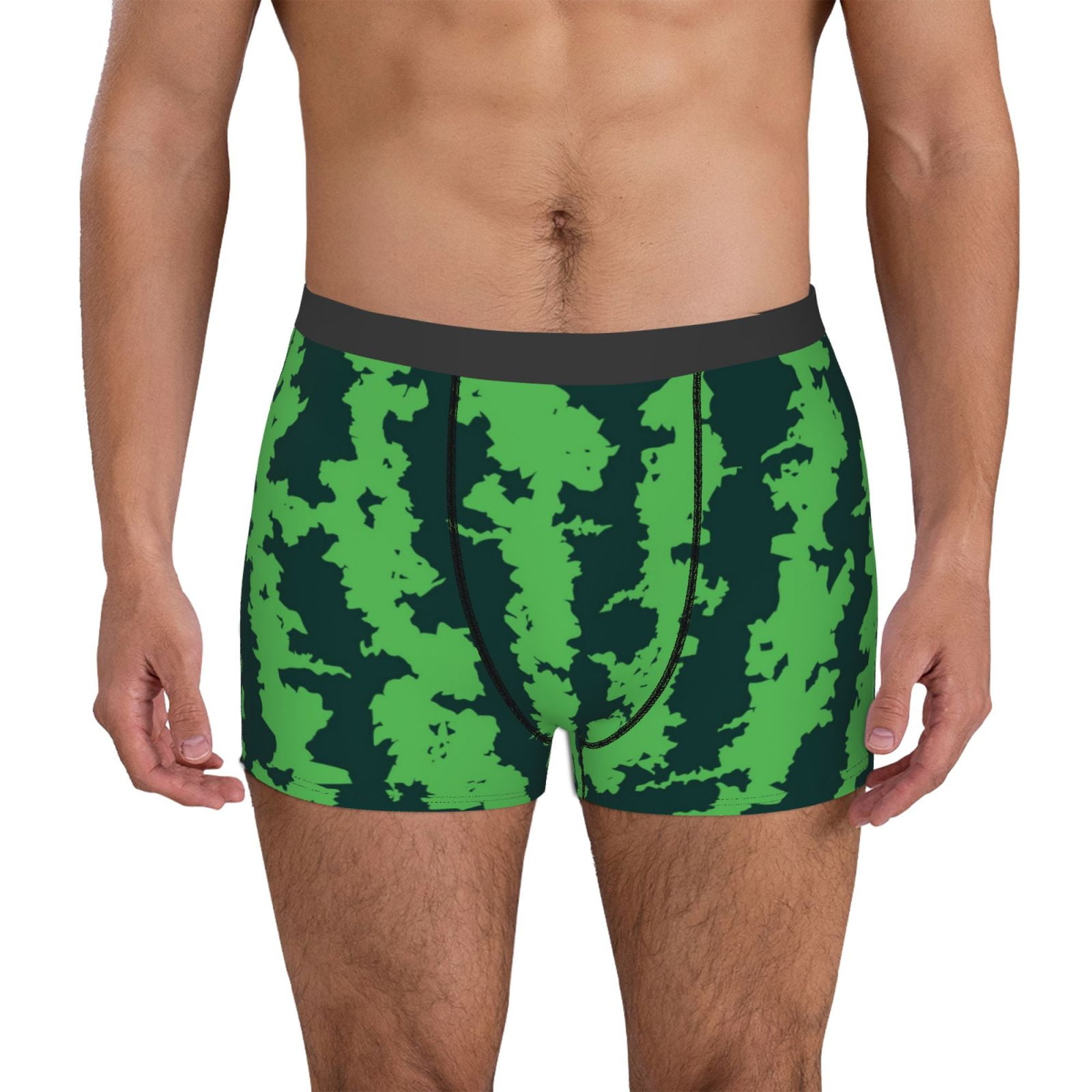 Fuzoiu Green Stripes Of Watermelon Print Men's Ultra Breathable ...