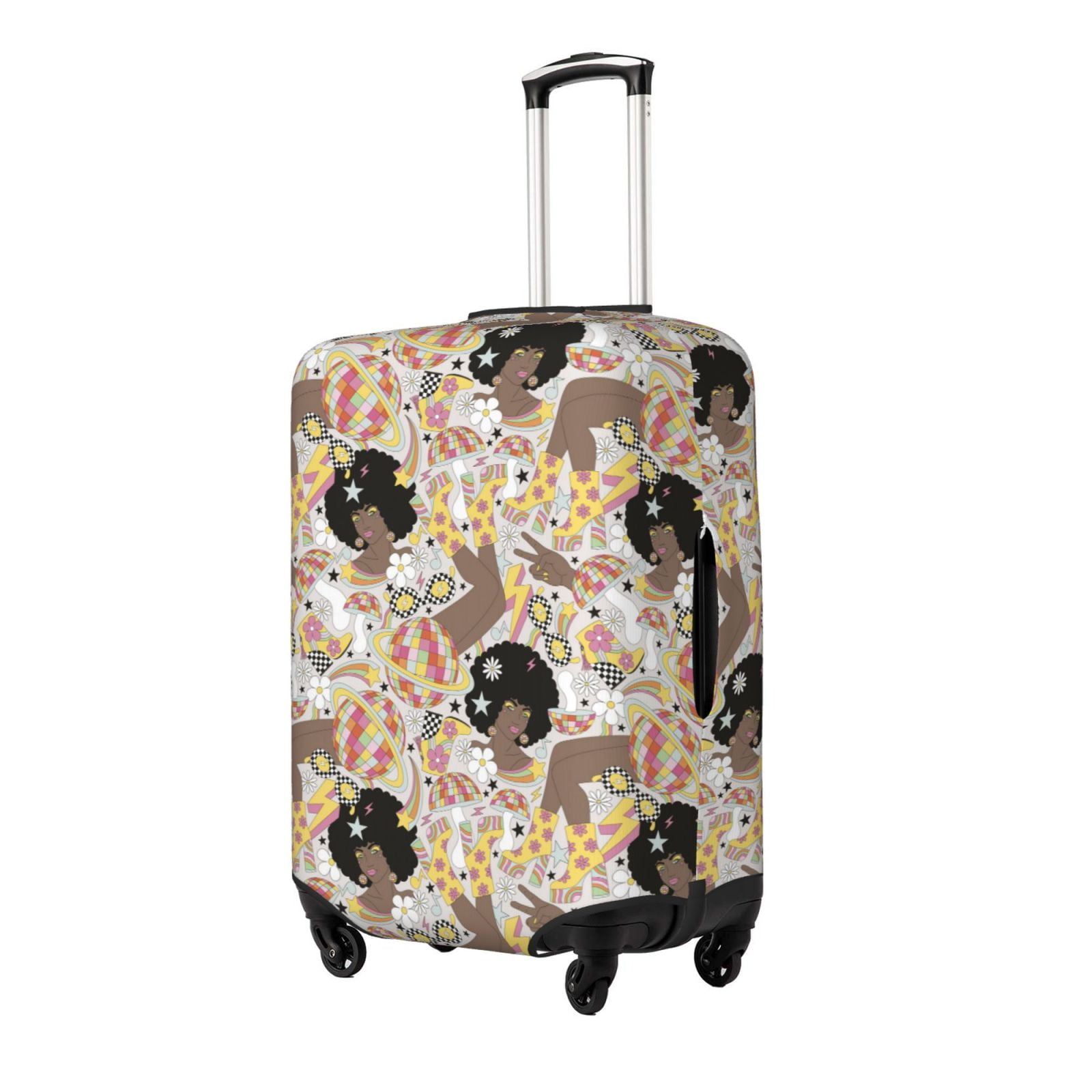 Fuzoiu Groovy Disco Print Suitcase Cover,Washable Luggage Covers for ...