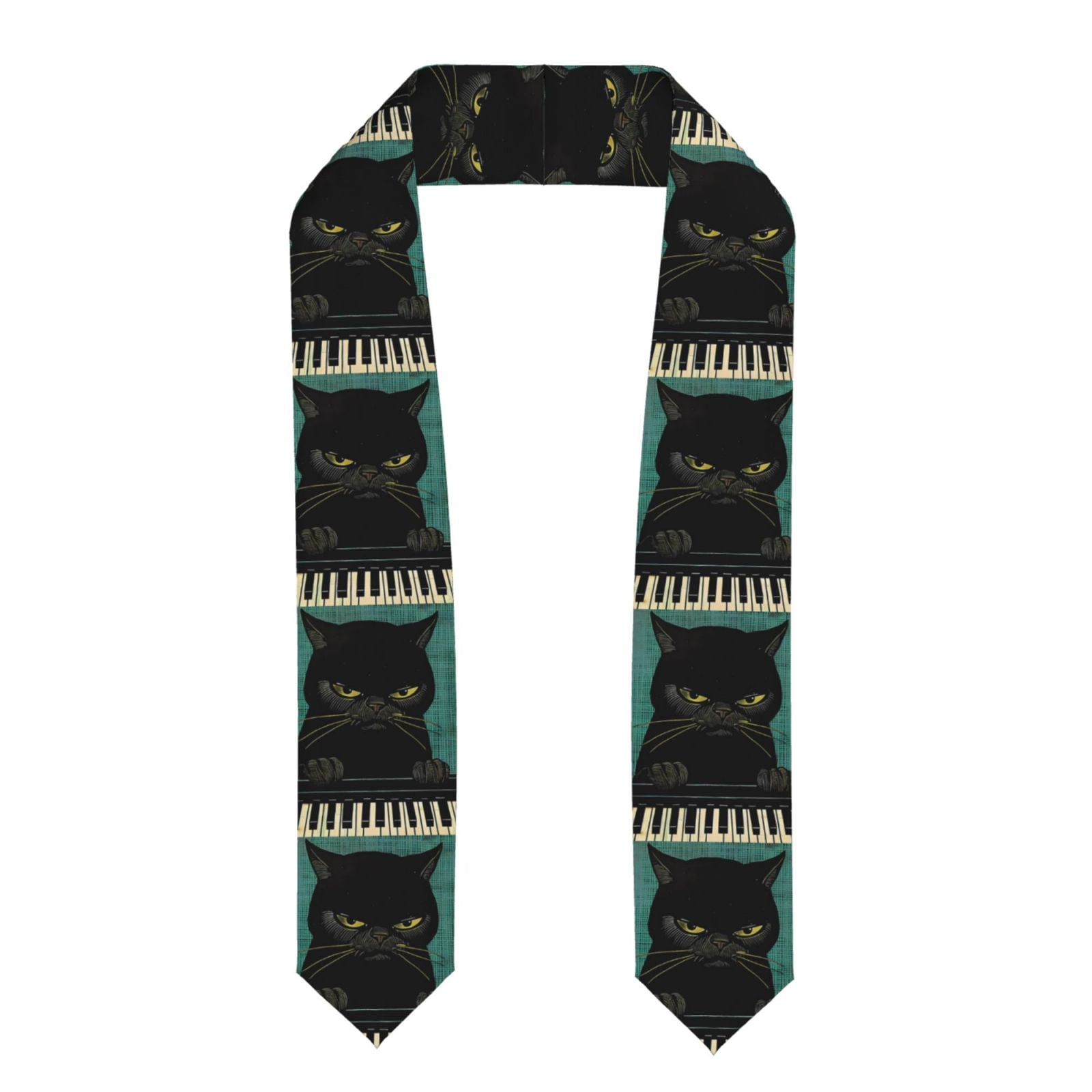 Fuzoiu Grumpy Cat Pianist Print Graduation Sash,Graduation Stole,Unisex ...