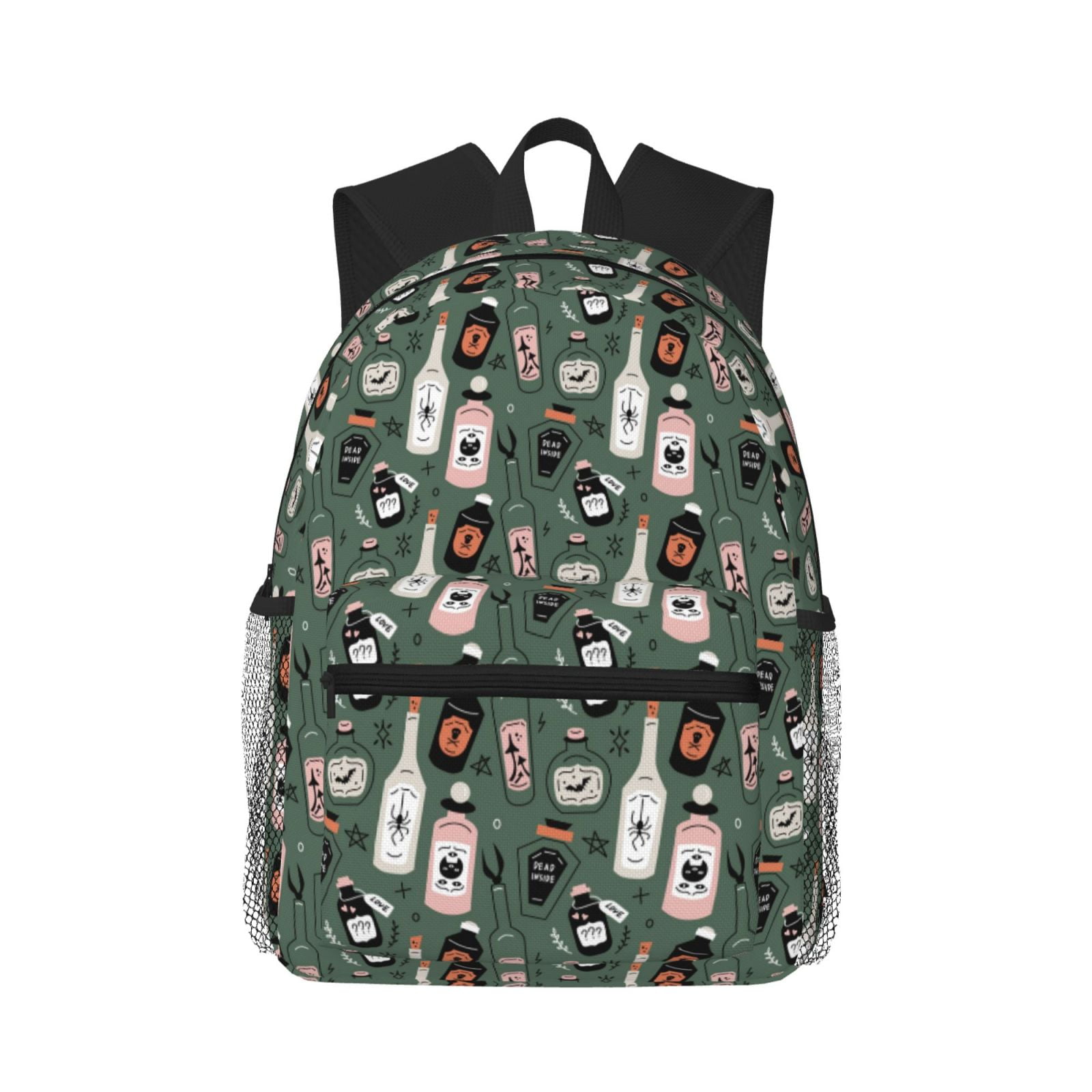 Fuzoiu Halloween Potions Print School Backpack for Teens,Large Bookbag ...