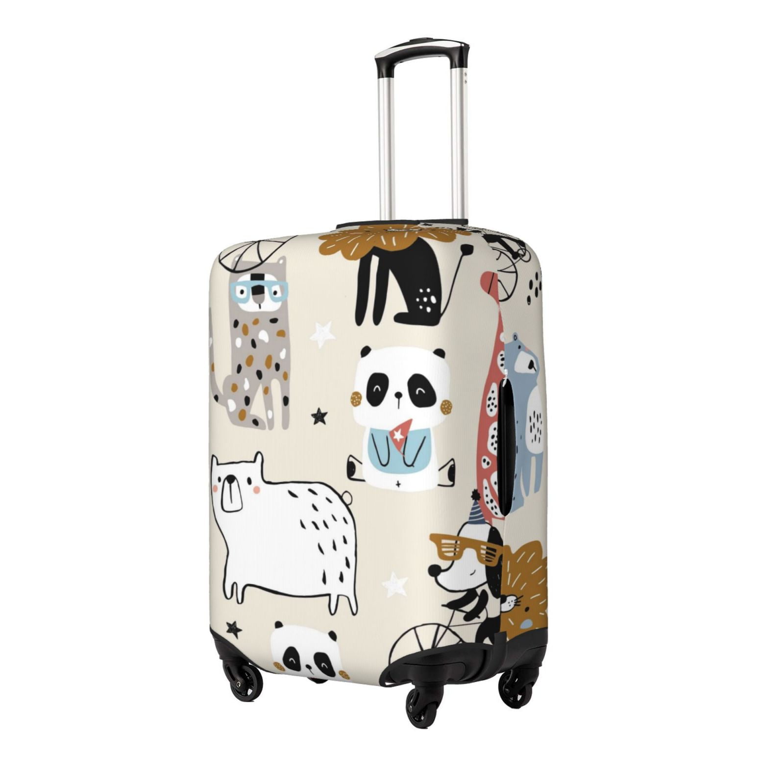 Fuzoiu Hand Drawn Animals Print Suitcase Cover,Washable Luggage Covers ...