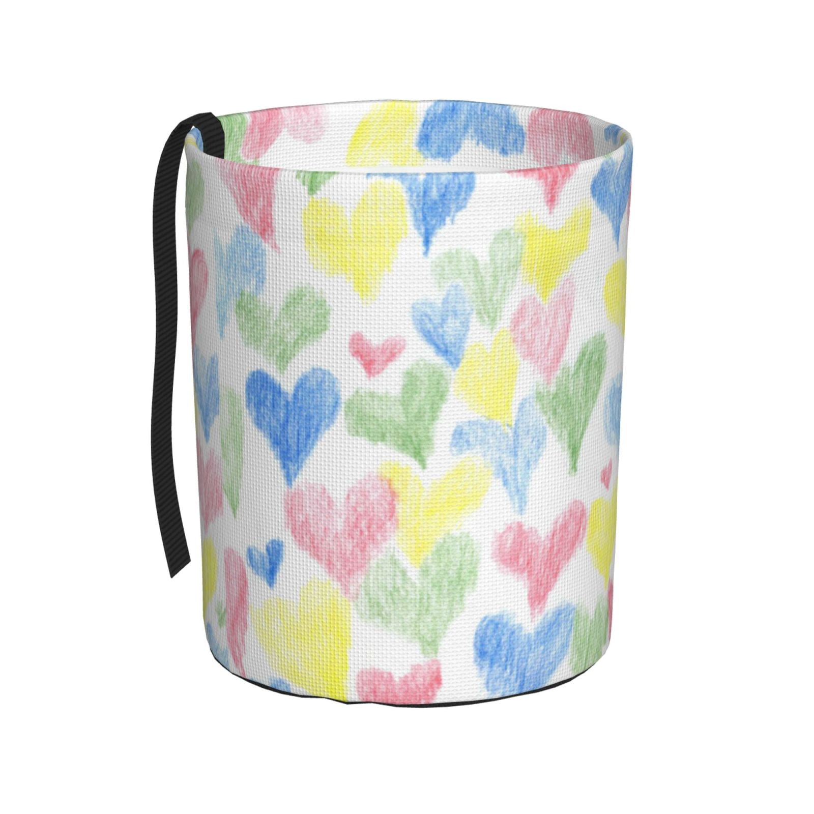 Fuzoiu Hand Drawn Colored Hearts Print Car Trash Can,Leakproof Car ...