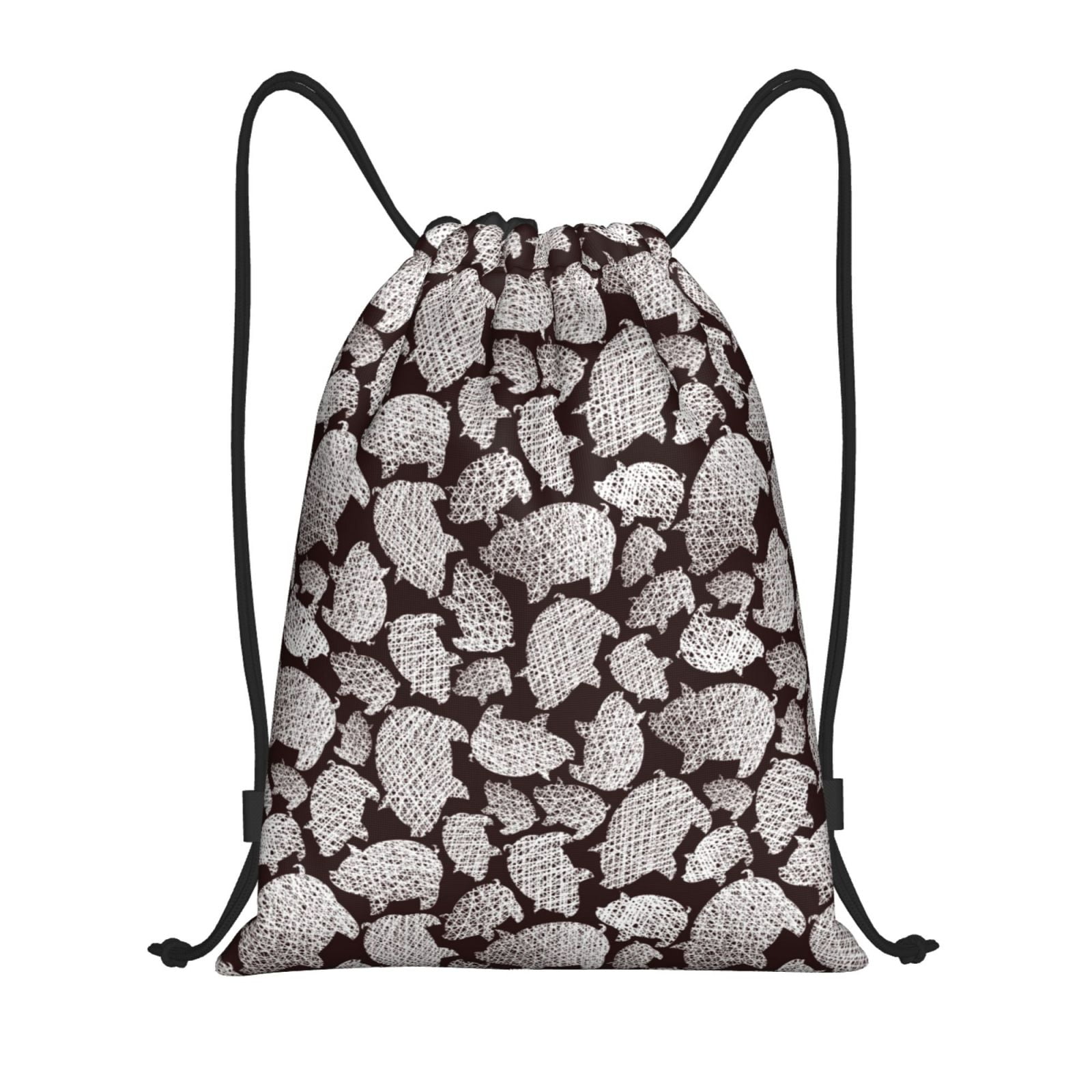 Fuzoiu Hand Drawn Pig Print Drawstring Backpack for Gym, Travel, Yoga ...