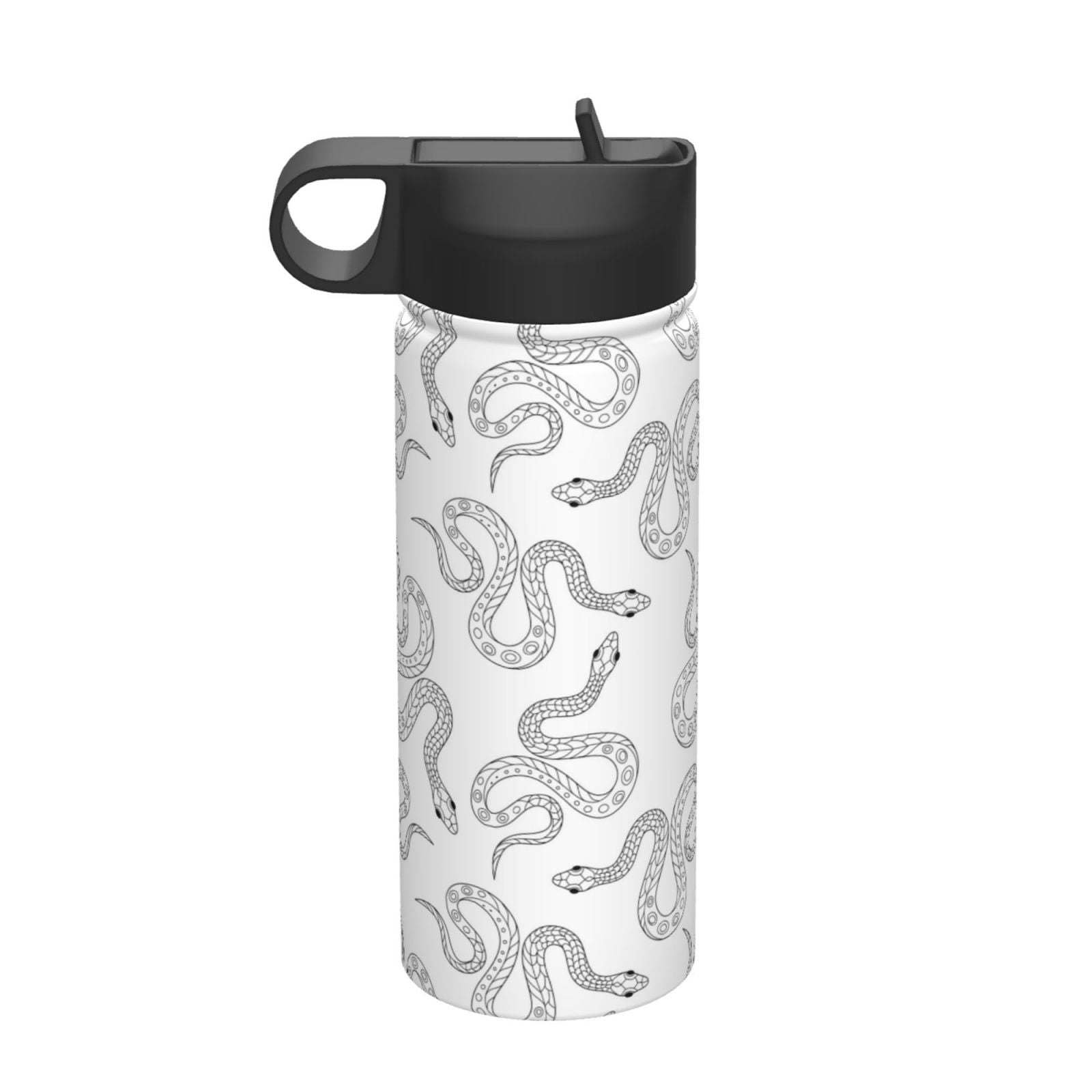 Fuzoiu Hand Drawn Snake Print 18oz Insulated Sports Kettle, Outdoor ...