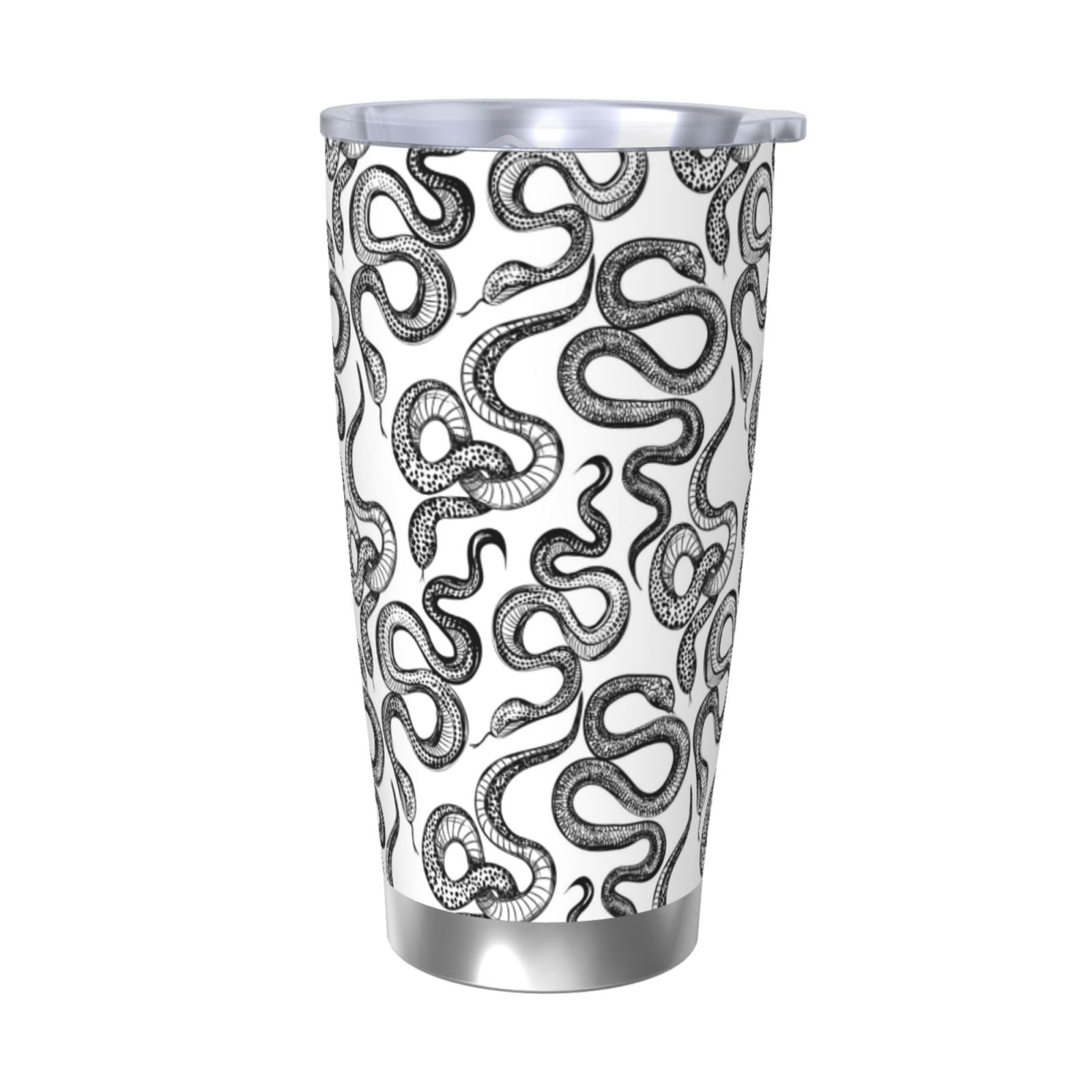 Fuzoiu Hand Drawn Snake Print 20oz Tumbler, Stainless Steel Vacuum ...