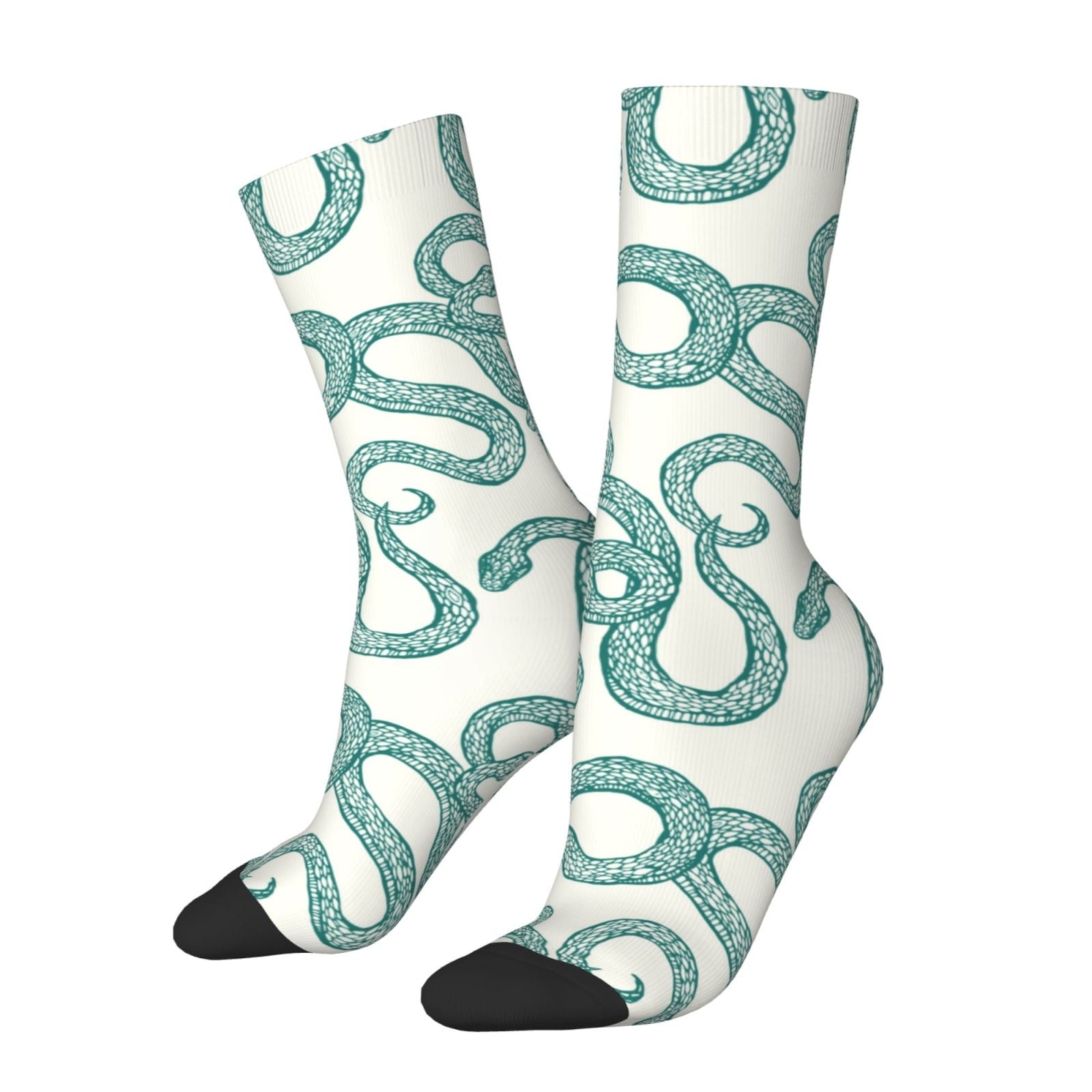 Fuzoiu Hand Drawn Snake Print Athletic Crew Socks for Men & Women ...