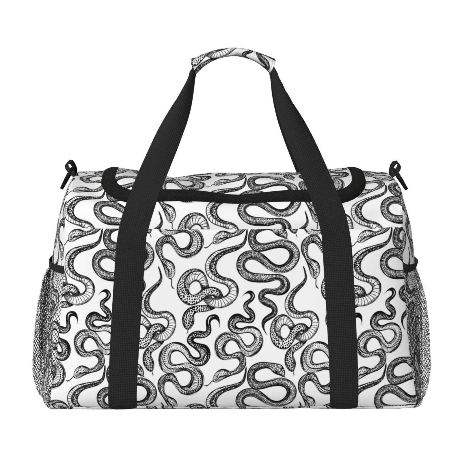 Fuzoiu Hand Drawn Snake Print Travel Duffle Bag,Carry On Tote Bags ...