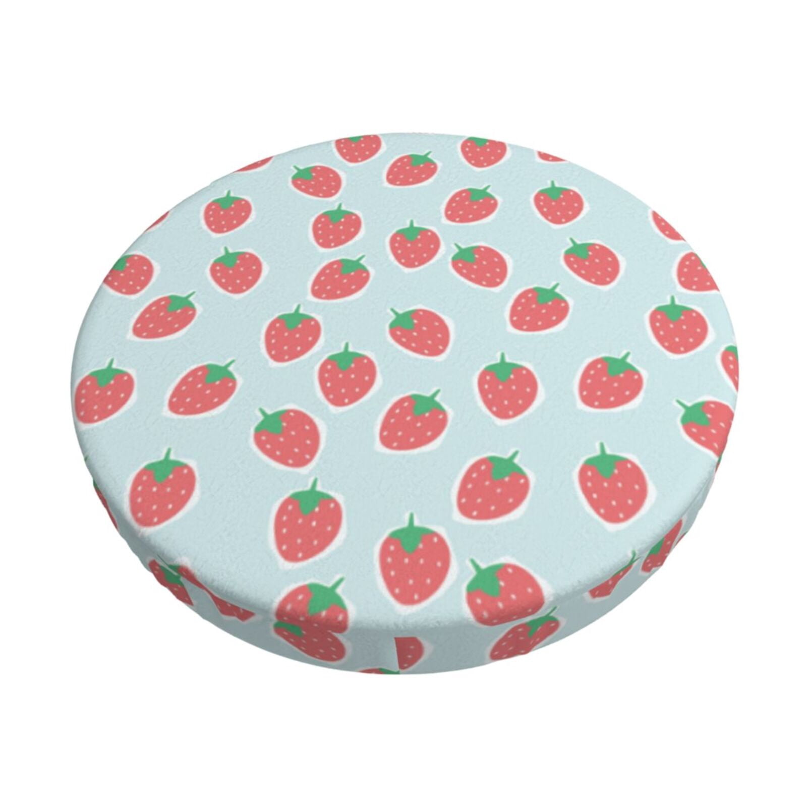 Fuzoiu Hand Drawn Strawberry Print Bar Stool Cushions, Super Breathable ...