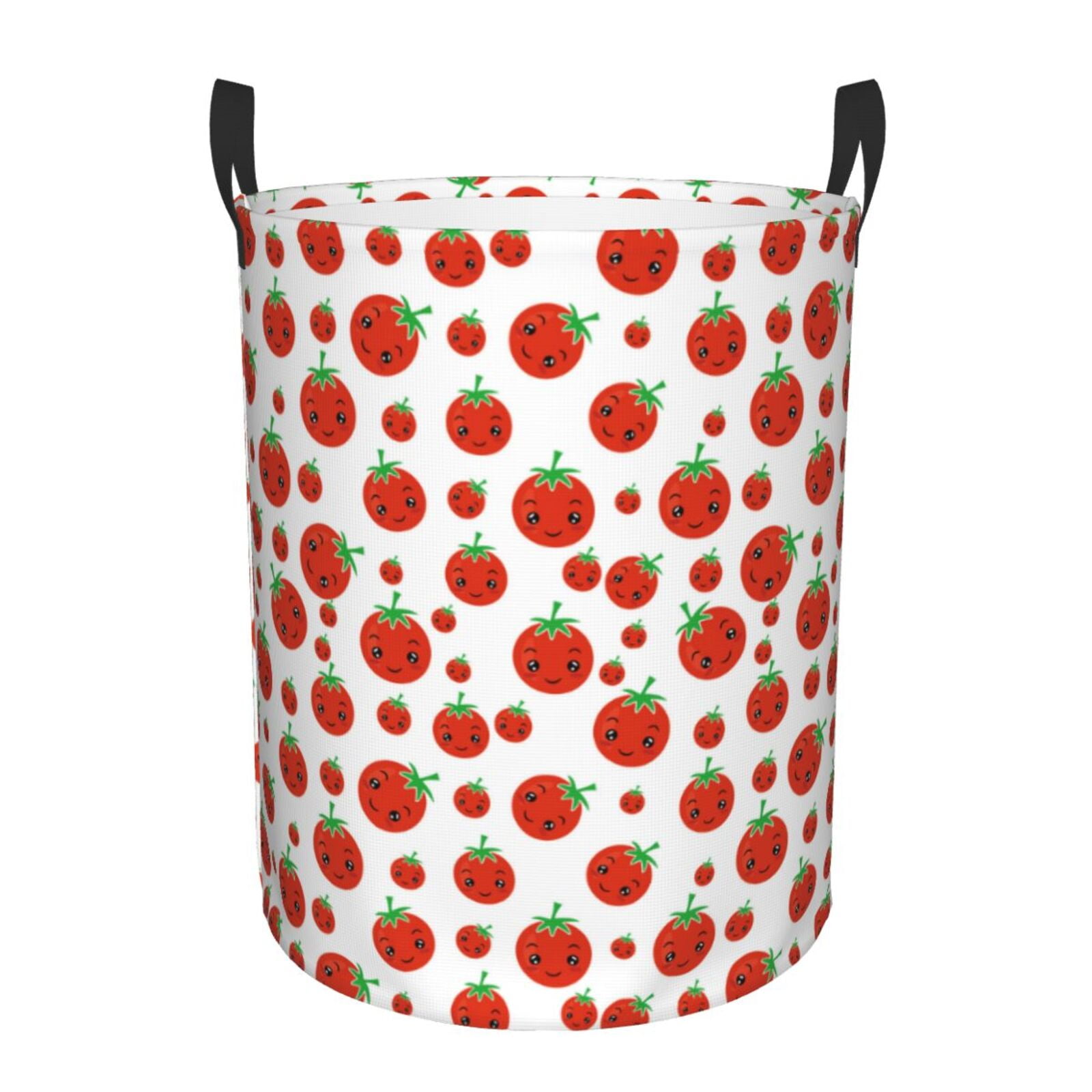 Fuzoiu Hand Drawn Tomatoes Print Circular Hamper,Laundry Basket with ...