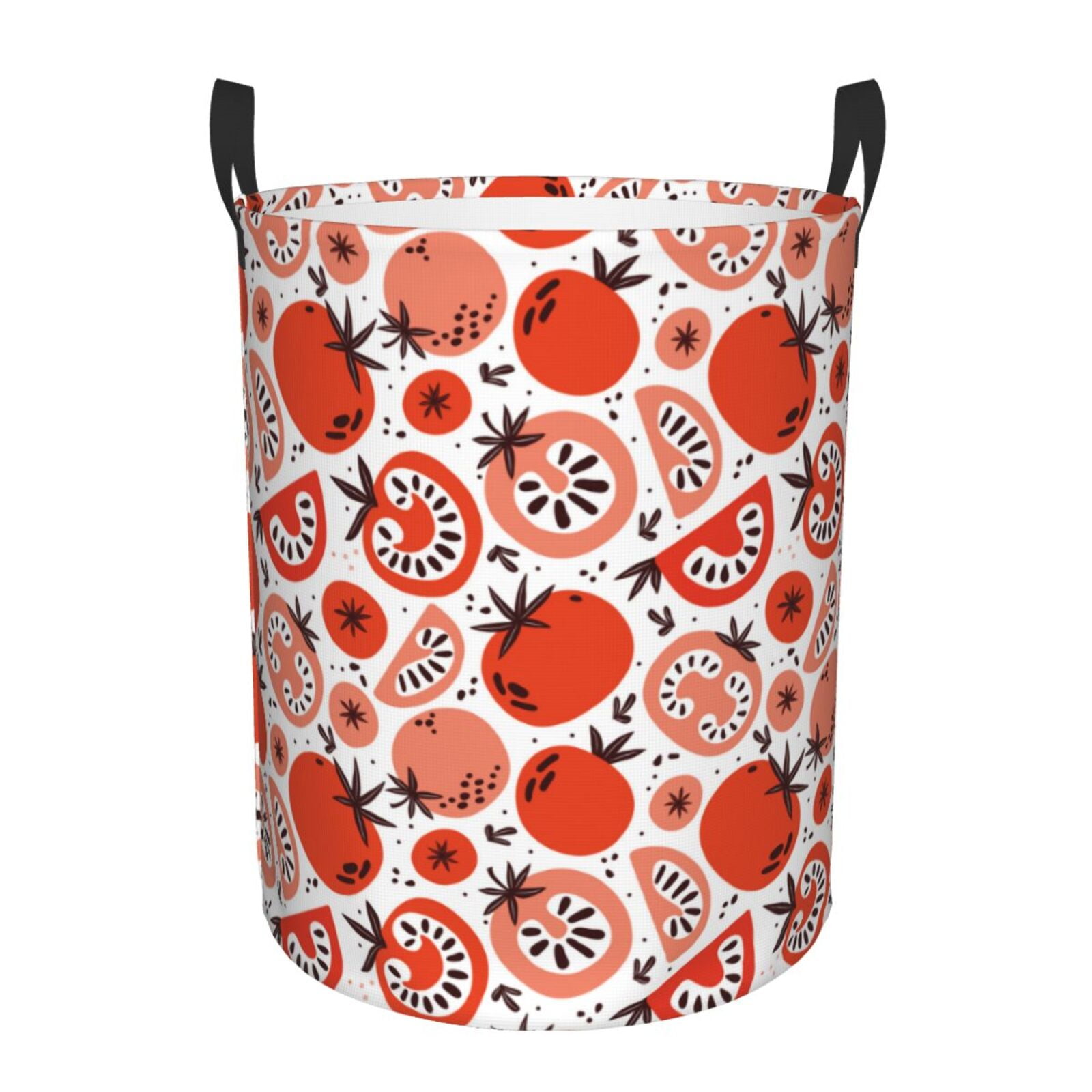 Fuzoiu Hand Drawn Tomatoes Print Circular Hamper,Laundry Basket with ...