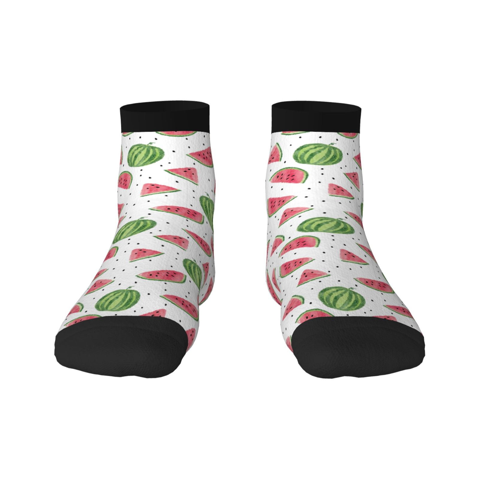 Fuzoiu Hand Drawn Watermelon Print Adult Socks, Crew Moisture-wicking ...