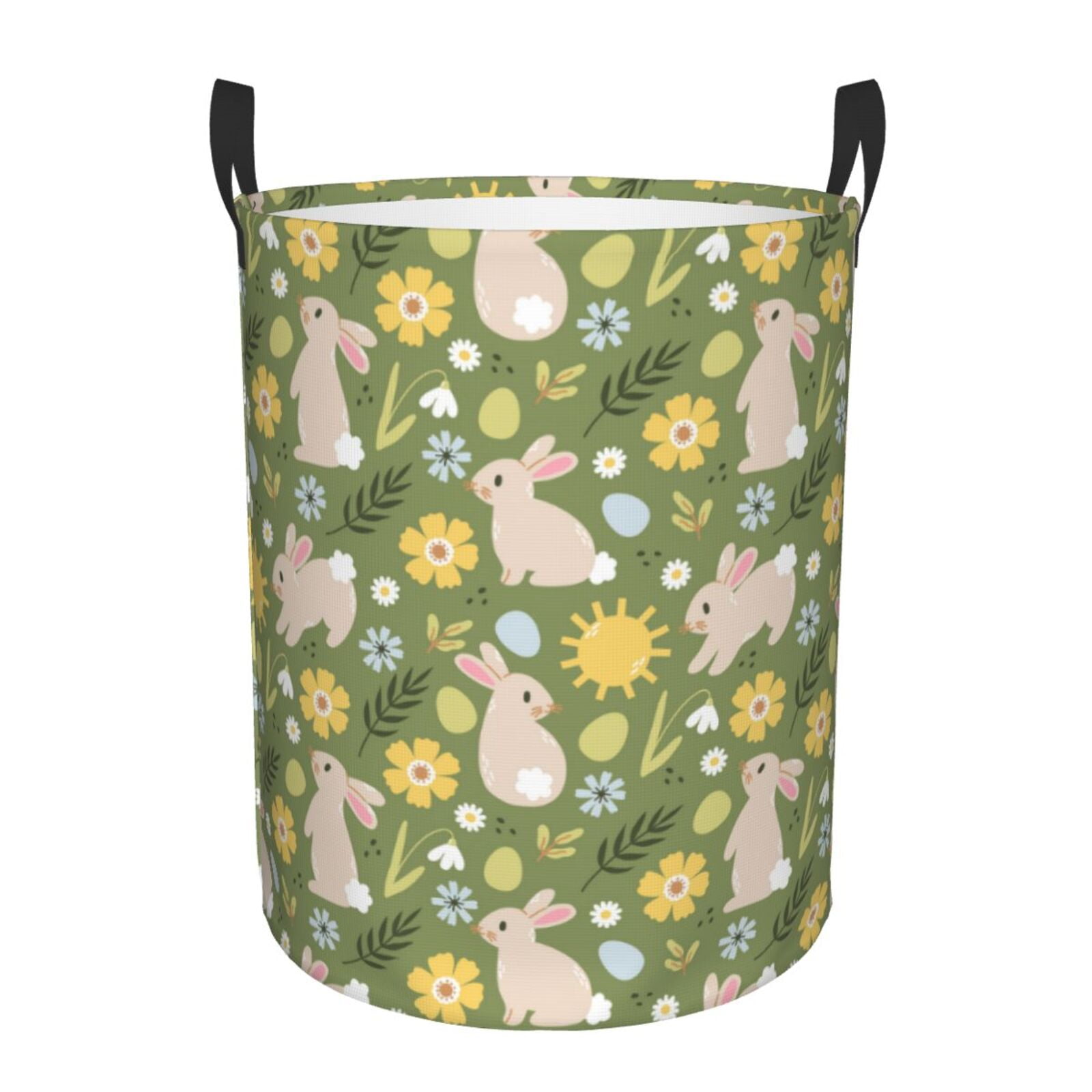 Fuzoiu Happy Easter Print Circular Hamper,Laundry Basket with Handle ...