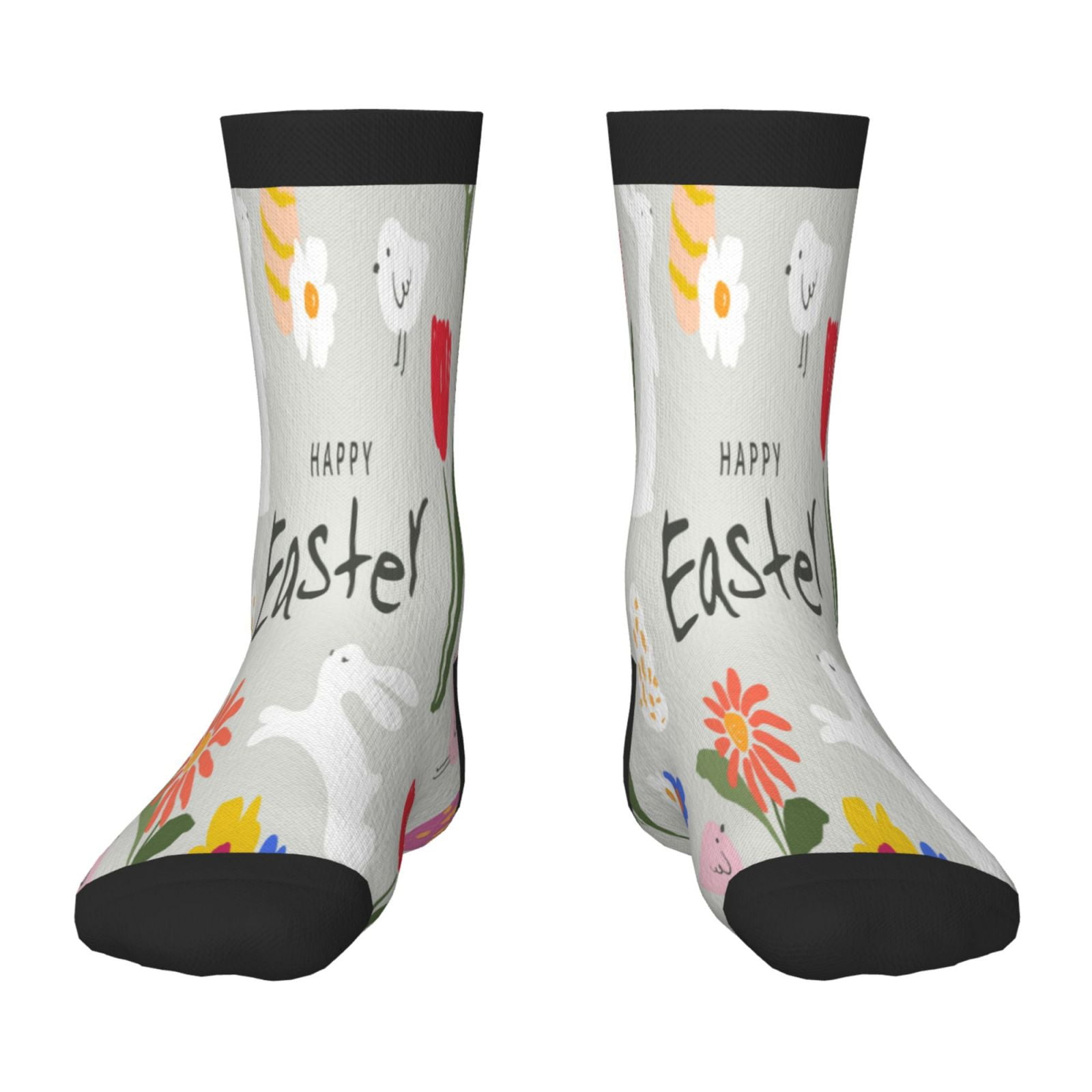 Fuzoiu Happy Easter Print Kids Socks For Boys Girls,Grip Crew Socks ...
