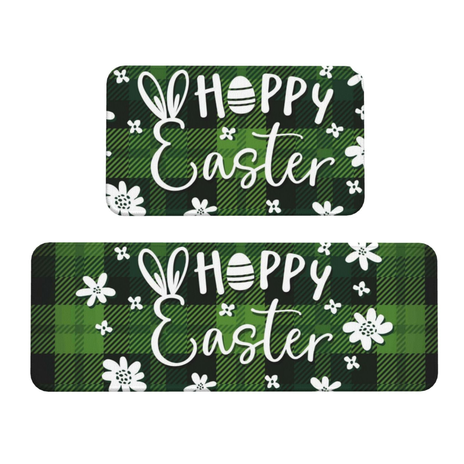 Fuzoiu Happy Easter Print Kitchen Floor Mat 2 Sets,Kitchen Rugs and ...