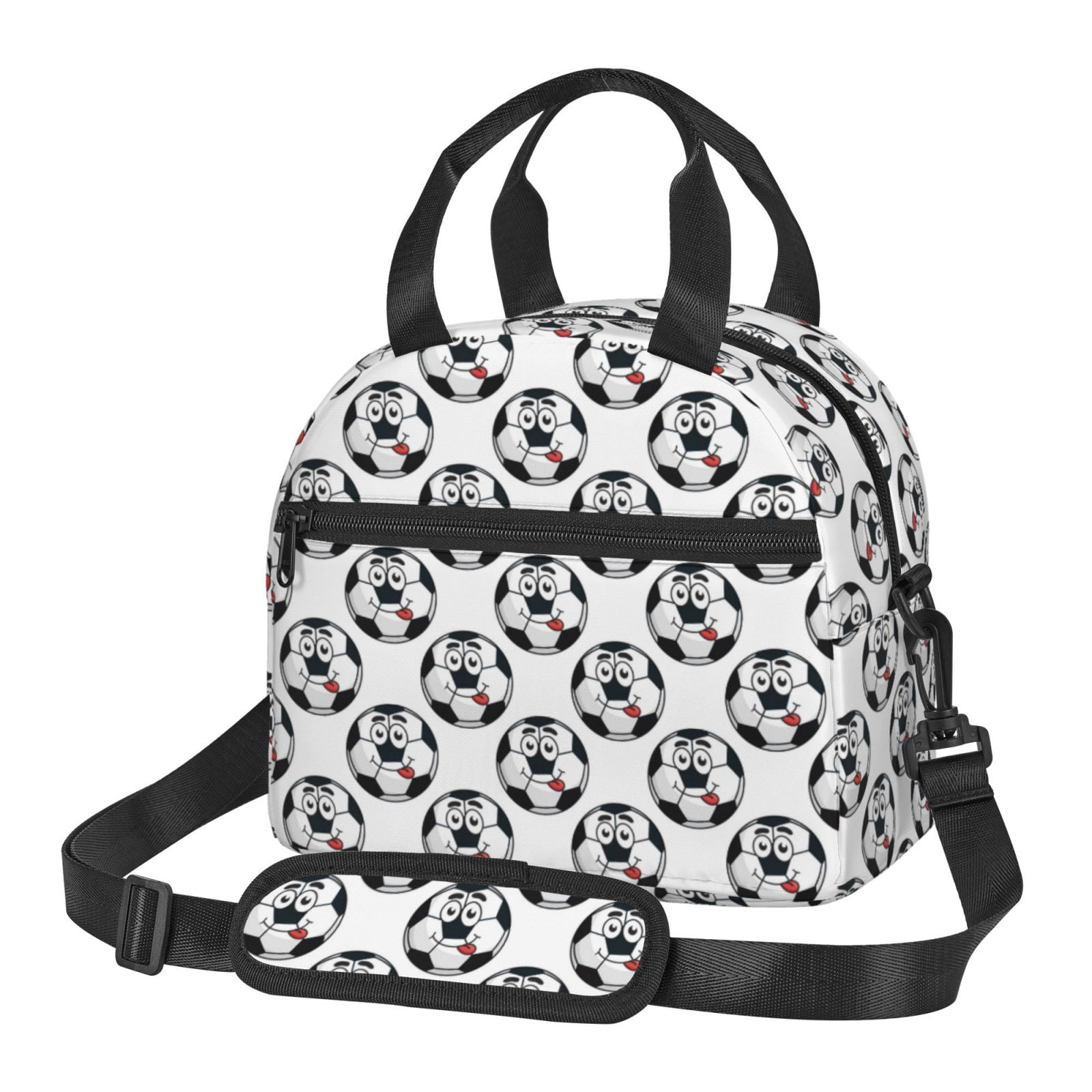 Fuzoiu Happy Football Print Insulated Lunch Bag for Women Men Large ...