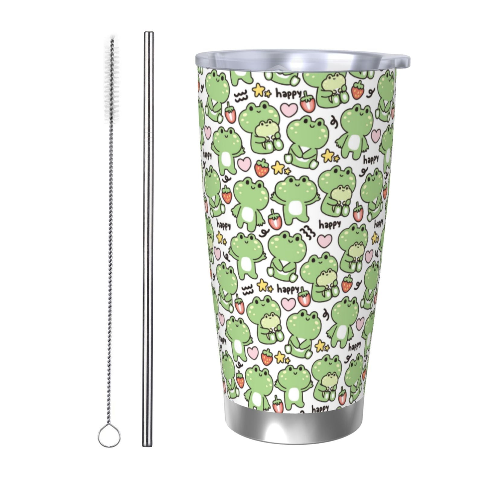 Fuzoiu Happy Frogs Print 20oz Tumbler, Stainless Steel Vacuum Insulated ...