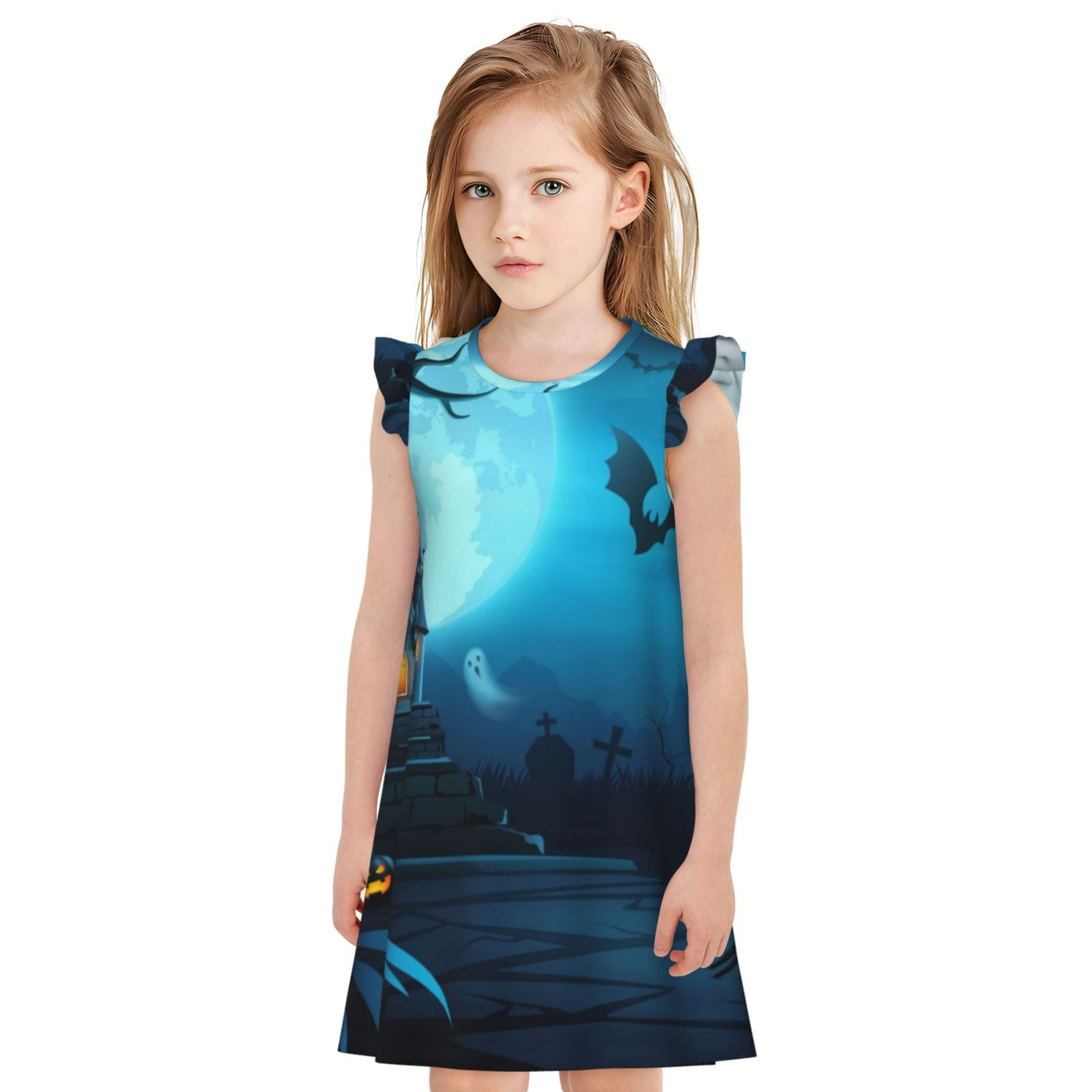 Fuzoiu Happy Halloween-1 Print Girls' Nightgowns Pajamas Dress,Girls ...